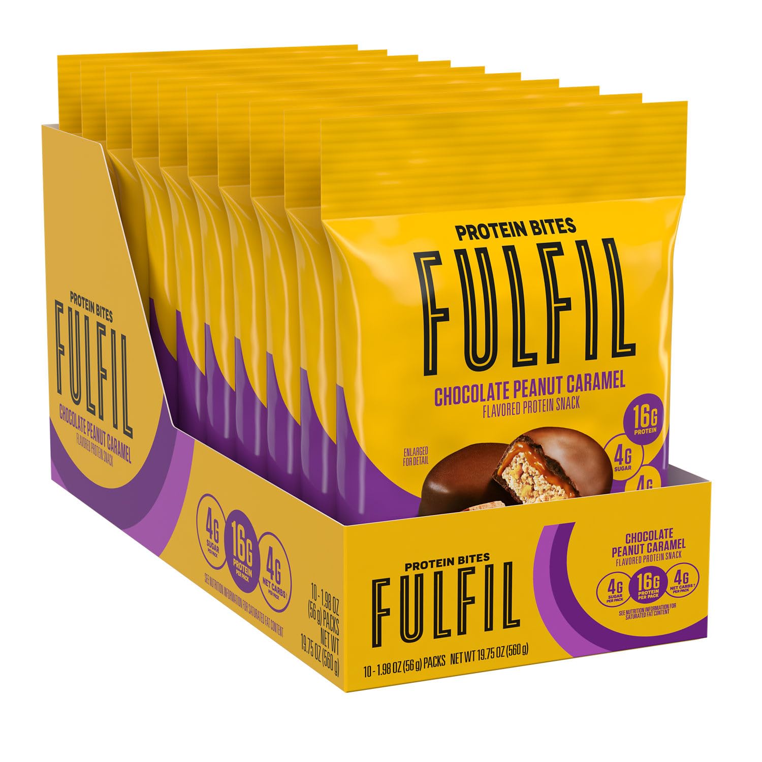 Amazon.com: FULFIL Protein Bites Bags, NEW Chocolate Peanut Caramel ...