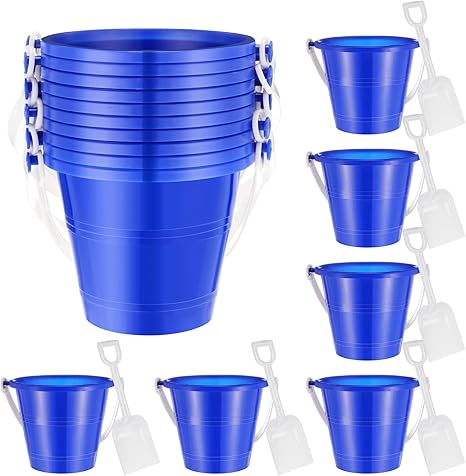 Amazon.com: Junkin 24 Sets Sand Buckets and Shovels for Kids Small Sand ...