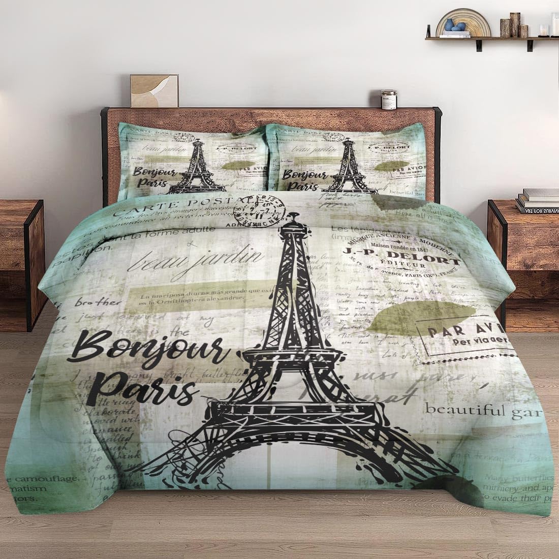 Amazon.com: WeCozy Twin Size Comforter Set with Pillowcase, Vintage ...