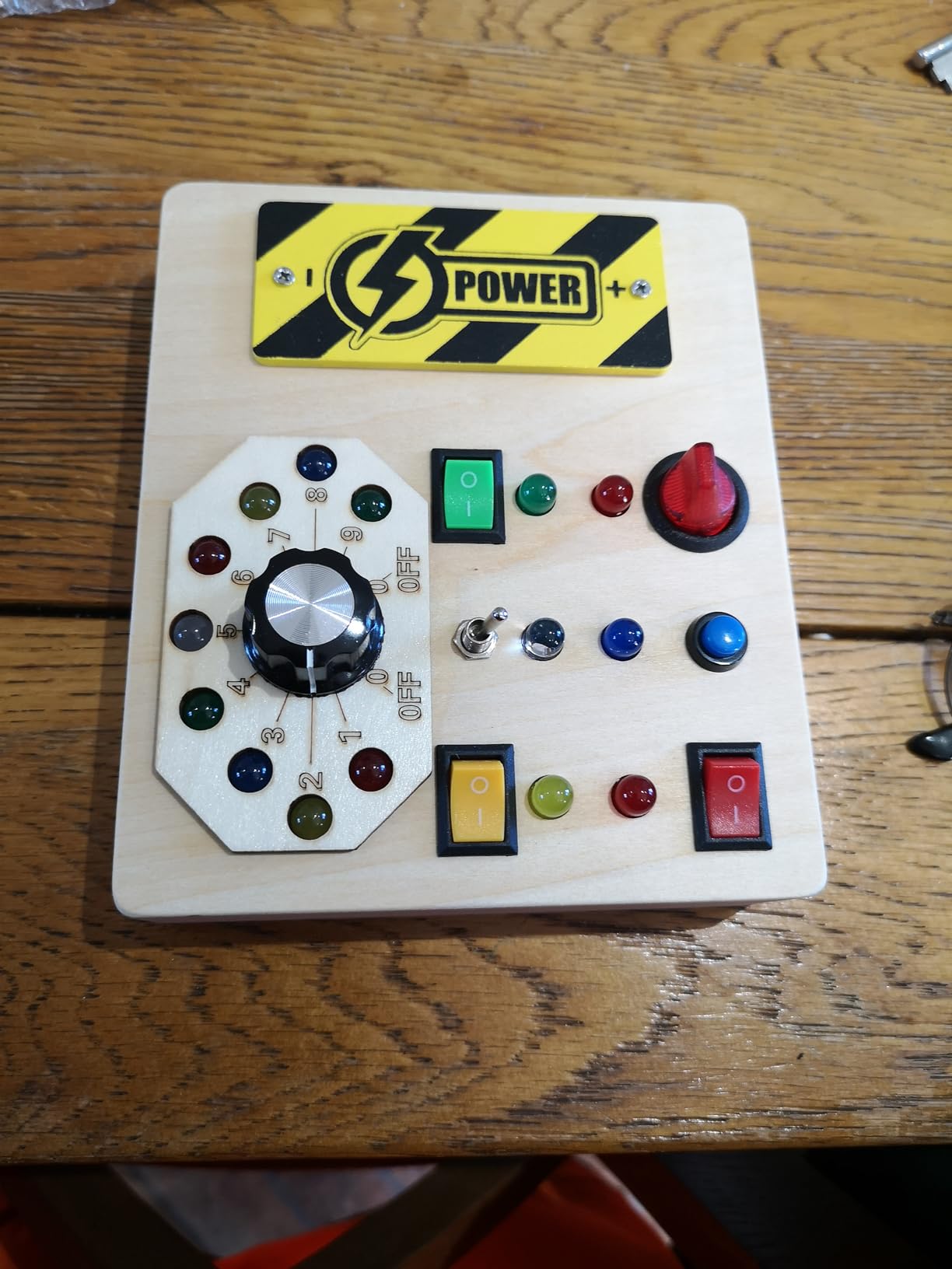 Montessori Busy Board, Sensory Board with Led Light Switches, Wooden ...