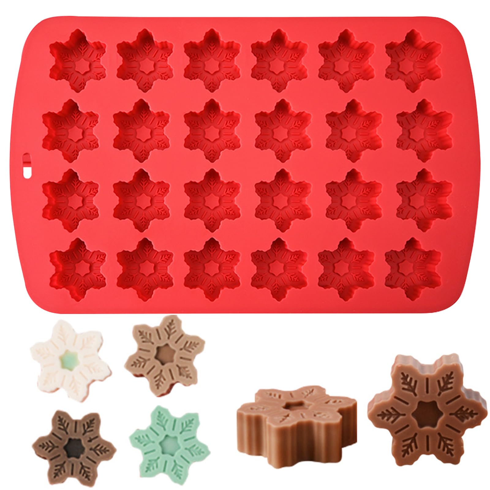 Amazon.com: Snowflake Silicone Molds，Christmas Chocolate Molds 24 ...