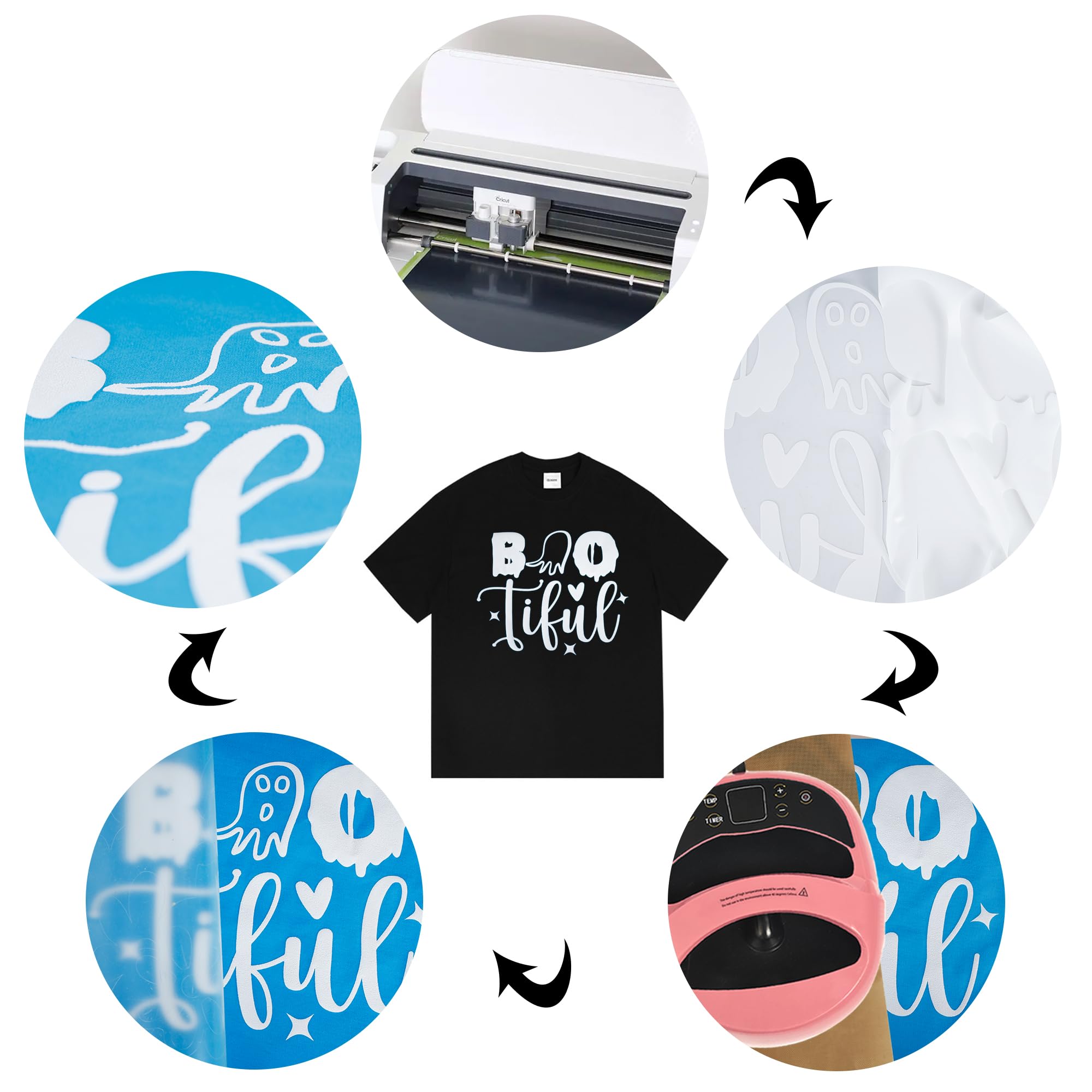 Snapklik.com : RENLITONG White 3D Puff HTV Matte Heat Transfer Vinyl ...