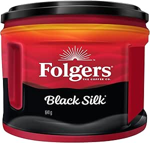 Folgers Black Silk Dark Roast, Ground Coffee, 641g Canister : Amazon.ca ...