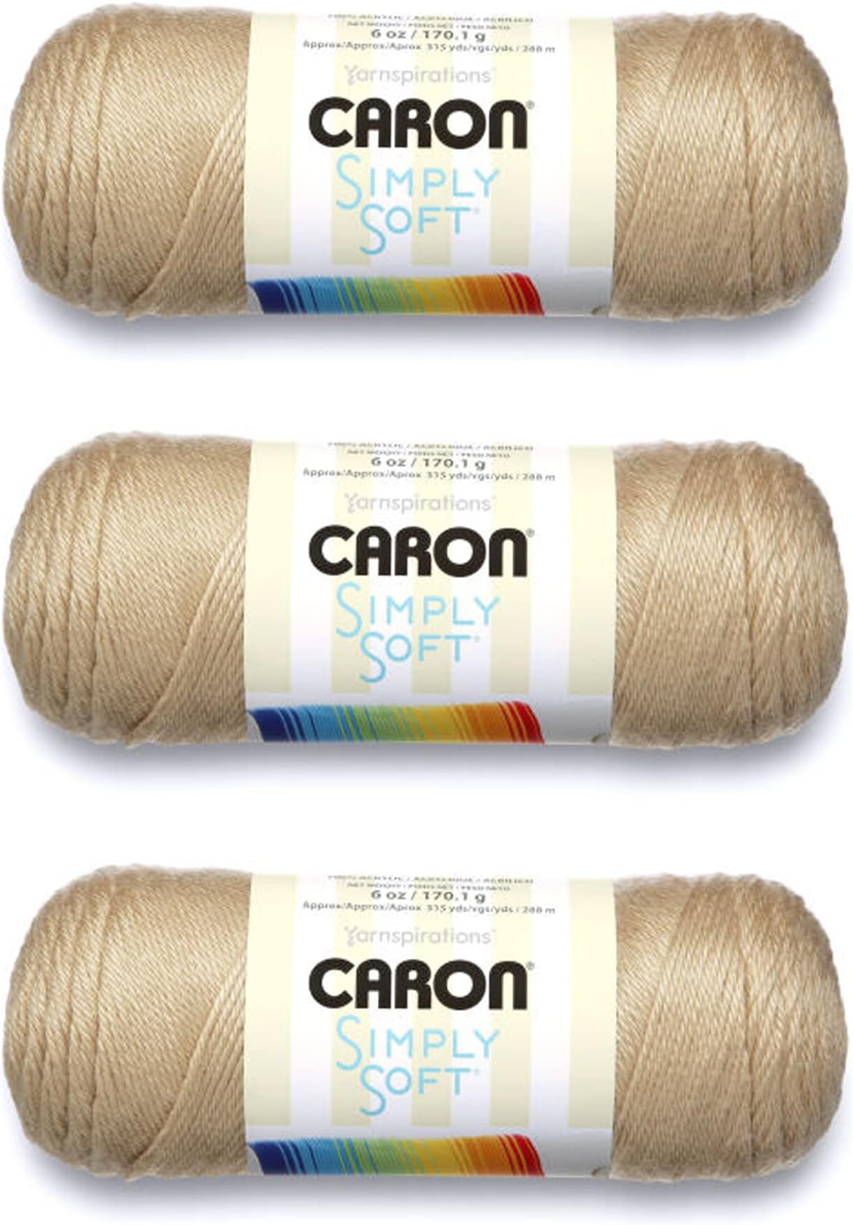 Amazon.com: Caron Simply Soft Soft Green Yarn - 3 Pack of 170g/6oz ...
