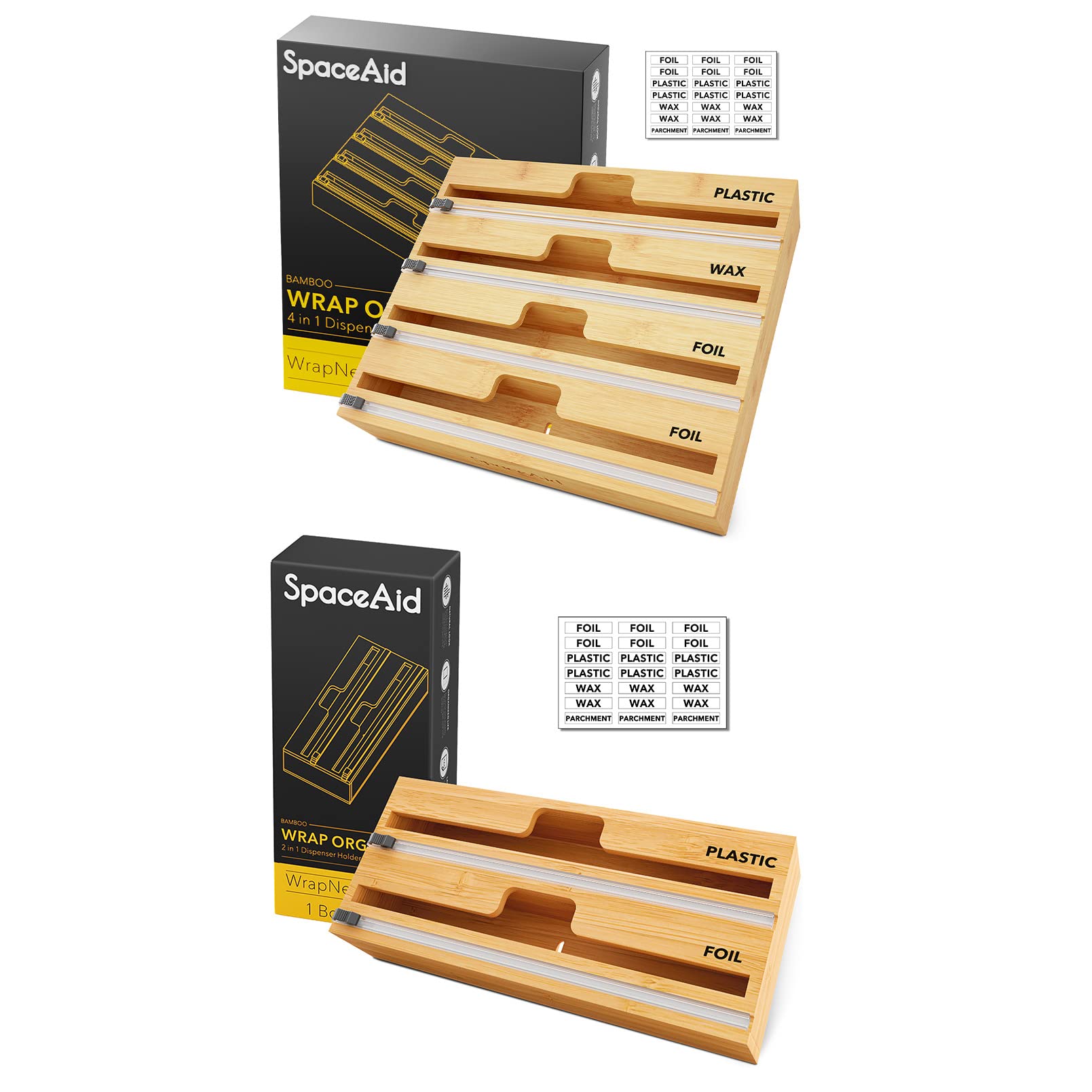 Amazon.com: SpaceAid WrapNeat 4 in 1 Wrap Dispenser with Cutter and ...