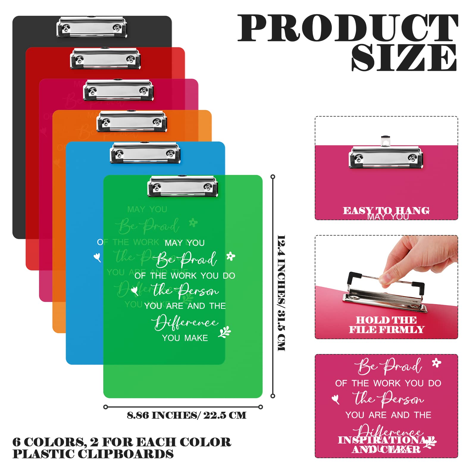 Snapklik.com : Employee Appreciation Gift Plastic Clip Boards Colored ...