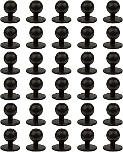 30pcs Round Chef Jacket Buttons Black Chef Buttons with Head 12.5mm ...