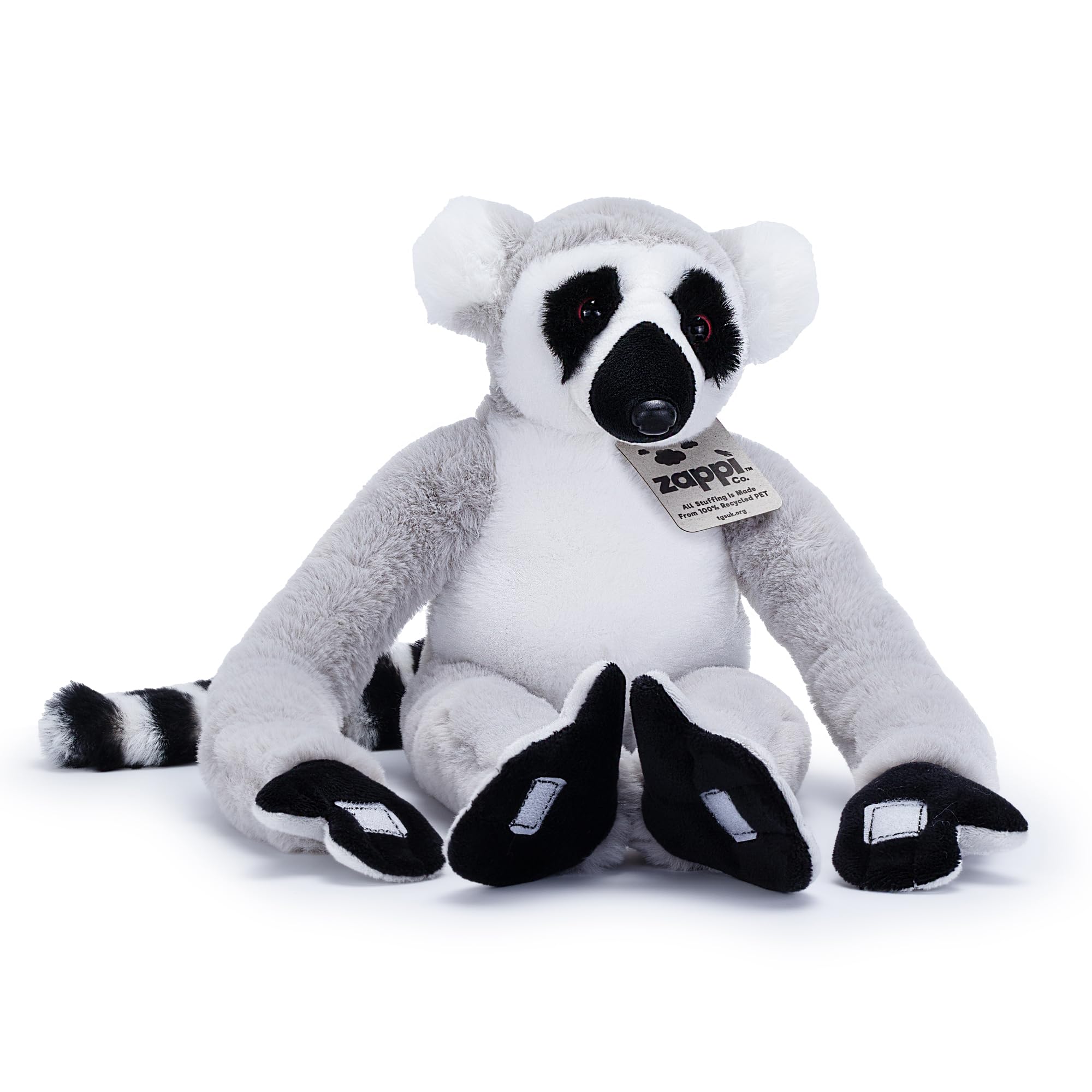 Plush Hanging Ring-Tailed Lemur Monkey with Velcro on Paws and Feet ...