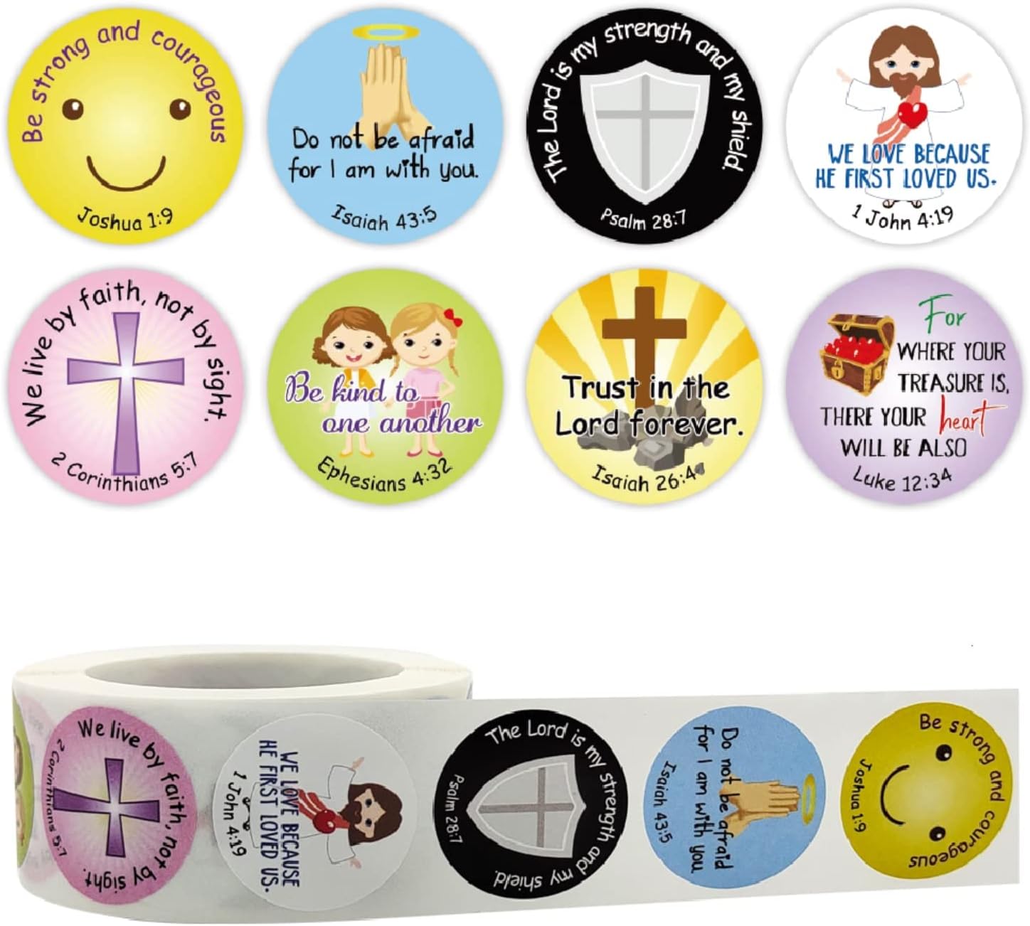 Buy Storrianne Christian Bible Stickers for Kids - 500Pcs 1 Inch ...
