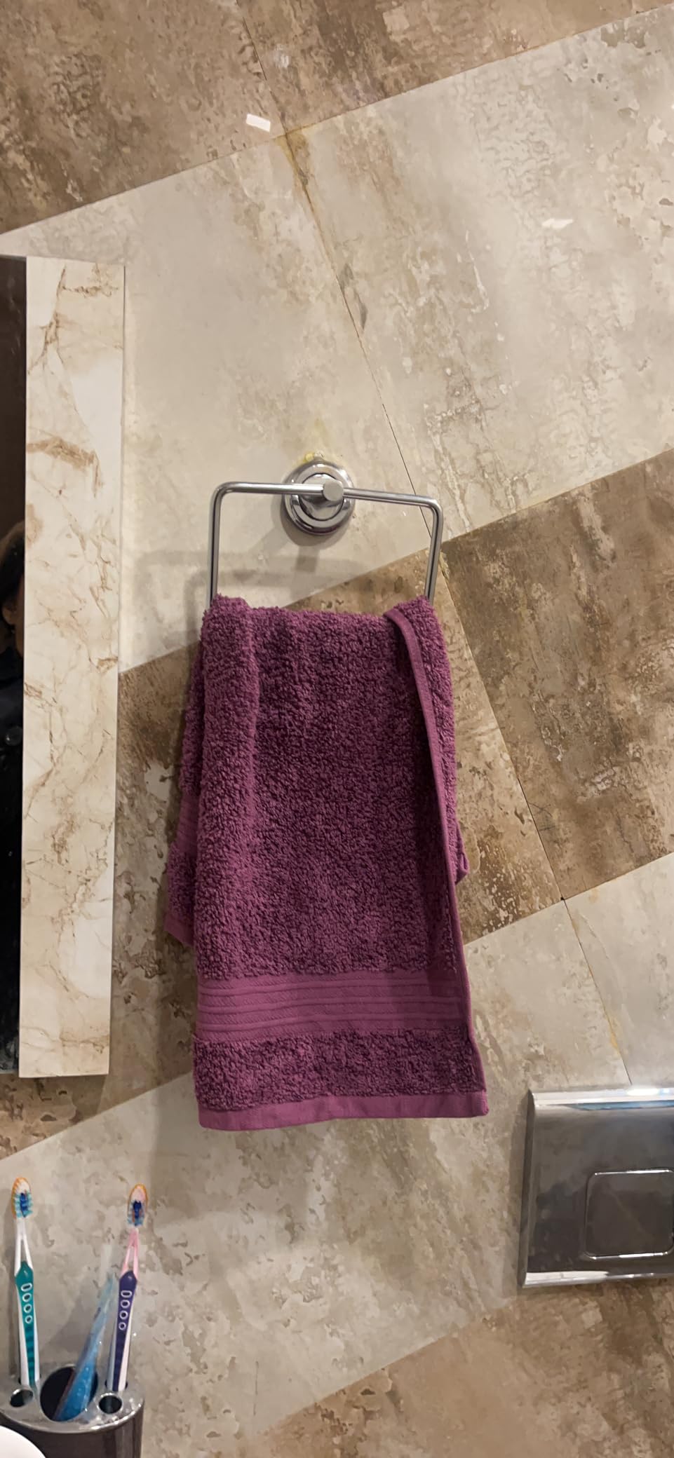 BonKaso Stainless Steel Square Towel Ring Holder - Pack of 2, Chrome ...