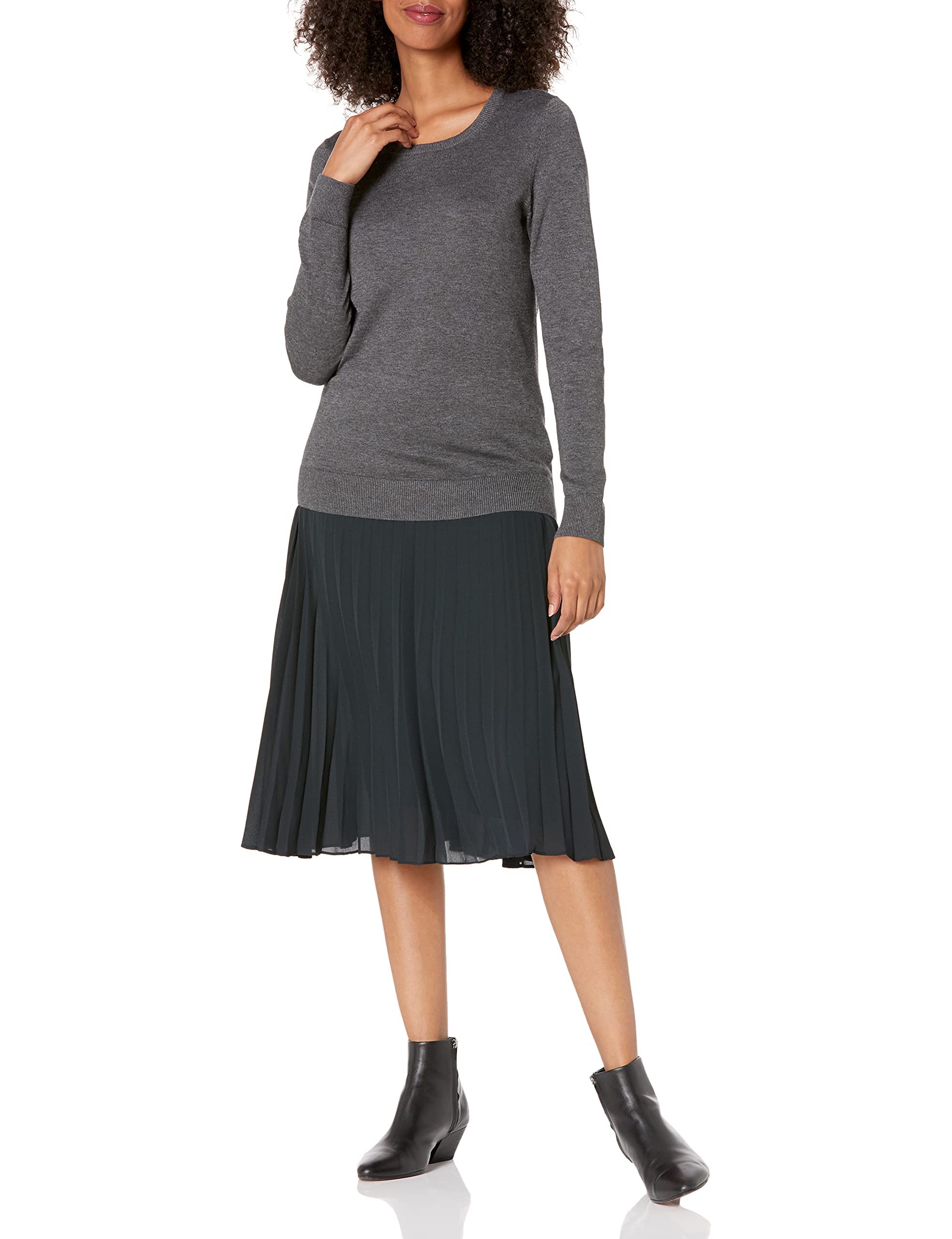 Amazon Essentials Women's Long-Sleeve Lightweight Crewneck Sweater ...