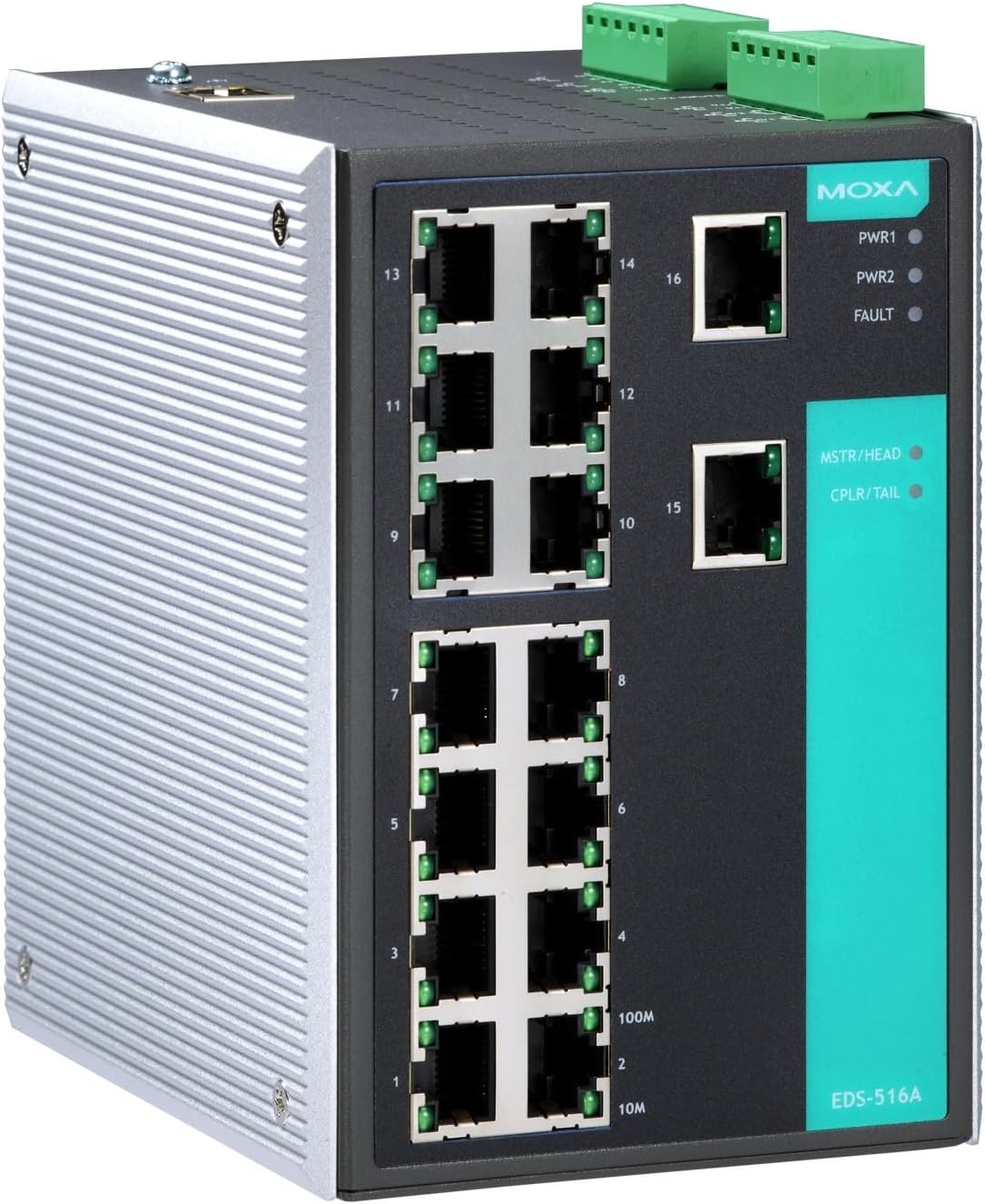 Moxa EDS-516A - 16 Ports Managed Ethernet Switch, 10/100 BaseTx, VLAN, IGMP Snooping, Port ...