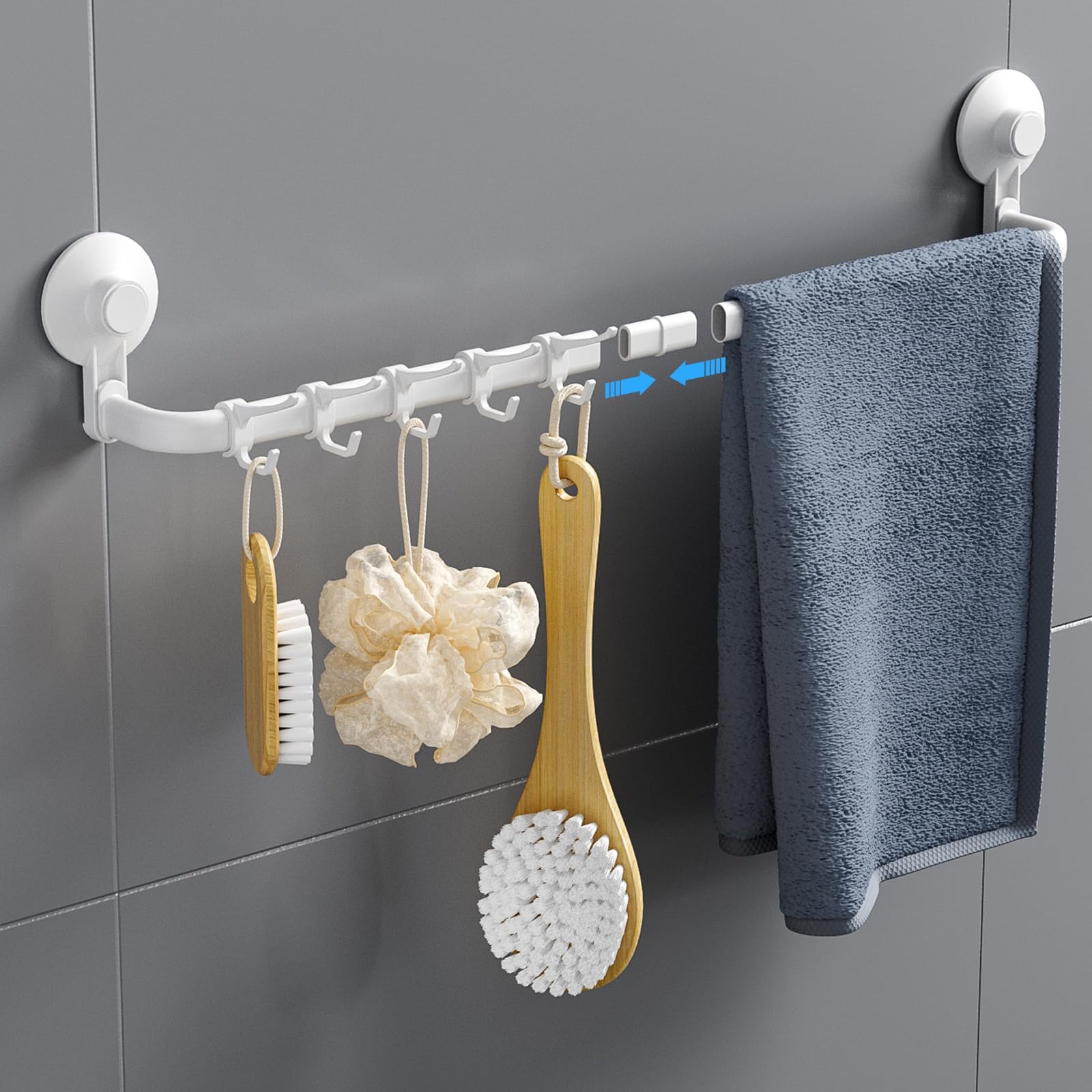 Amazon.com: Neeleen Suction Cup Towel Bar - 12 Inch Removable Hand ...