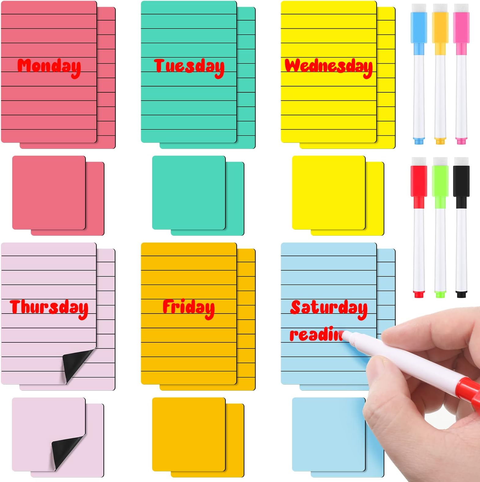 Amazon.com : SlickyNotes Glue Free Static Cling Sticky Notes - Reusable ...