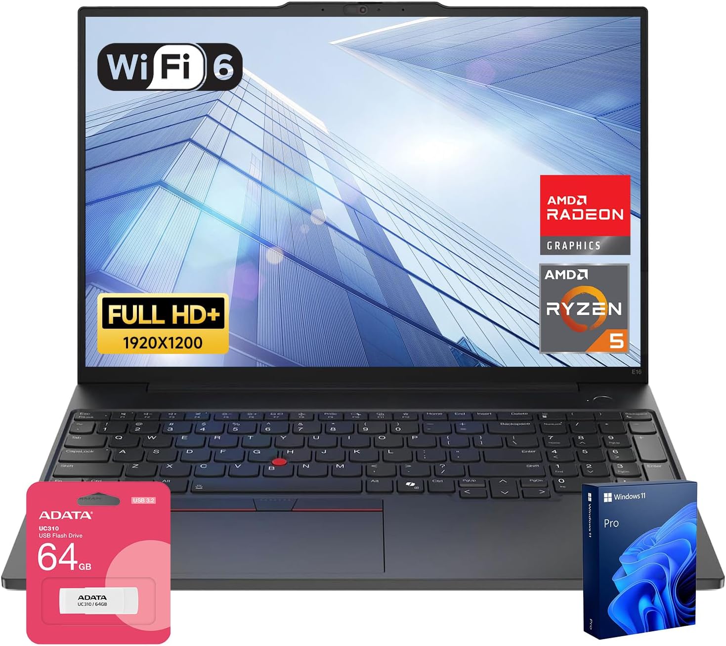 Amazon.com: Lenovo ThinkPad E16 Gen 2 Business Laptop, 16" WUXGA, AMD ...