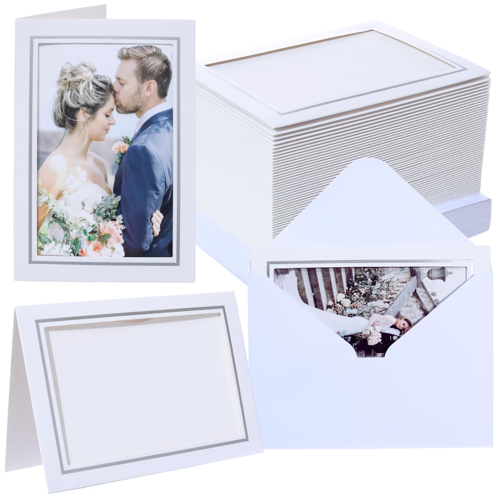 Amazon.com - Litpoetic Photo Frame Cards 4x6 with Envelopes,Blank Photo ...