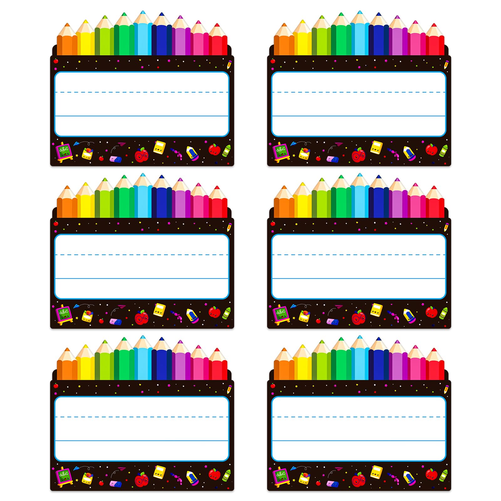 Amazon.com: BIZIBAFF 36PCS Pencils Name Tags Stickers for Classroom ...