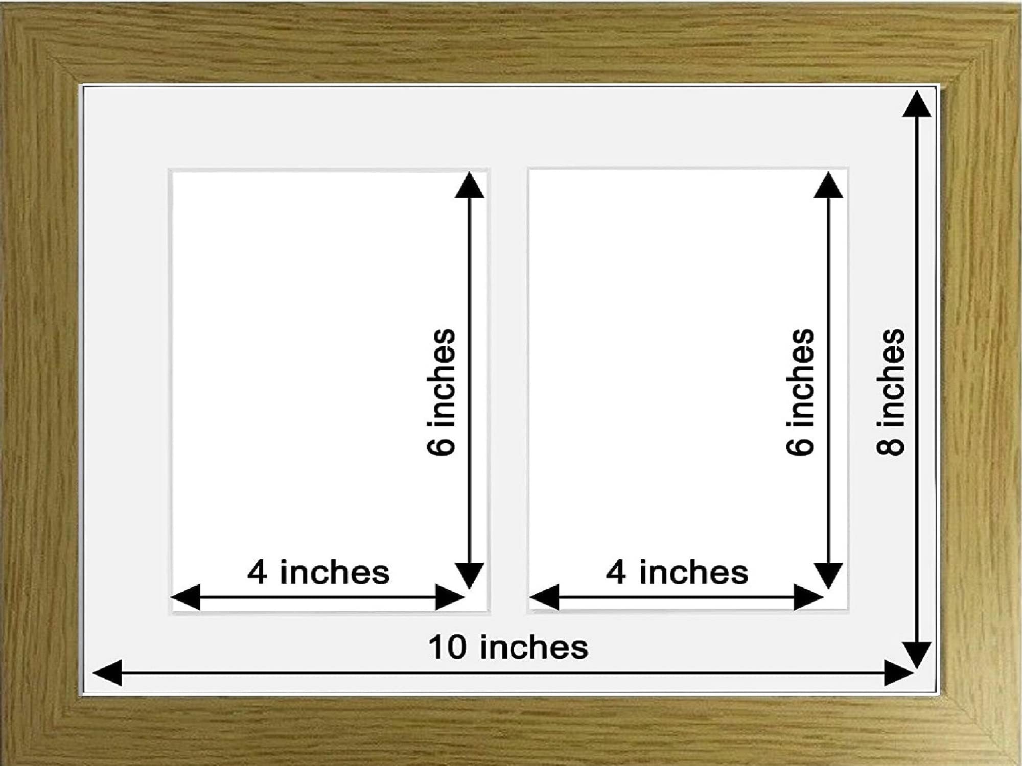 Wood Effect 14X11 Inches Picture Photo Frame with White 2-Aperture ...