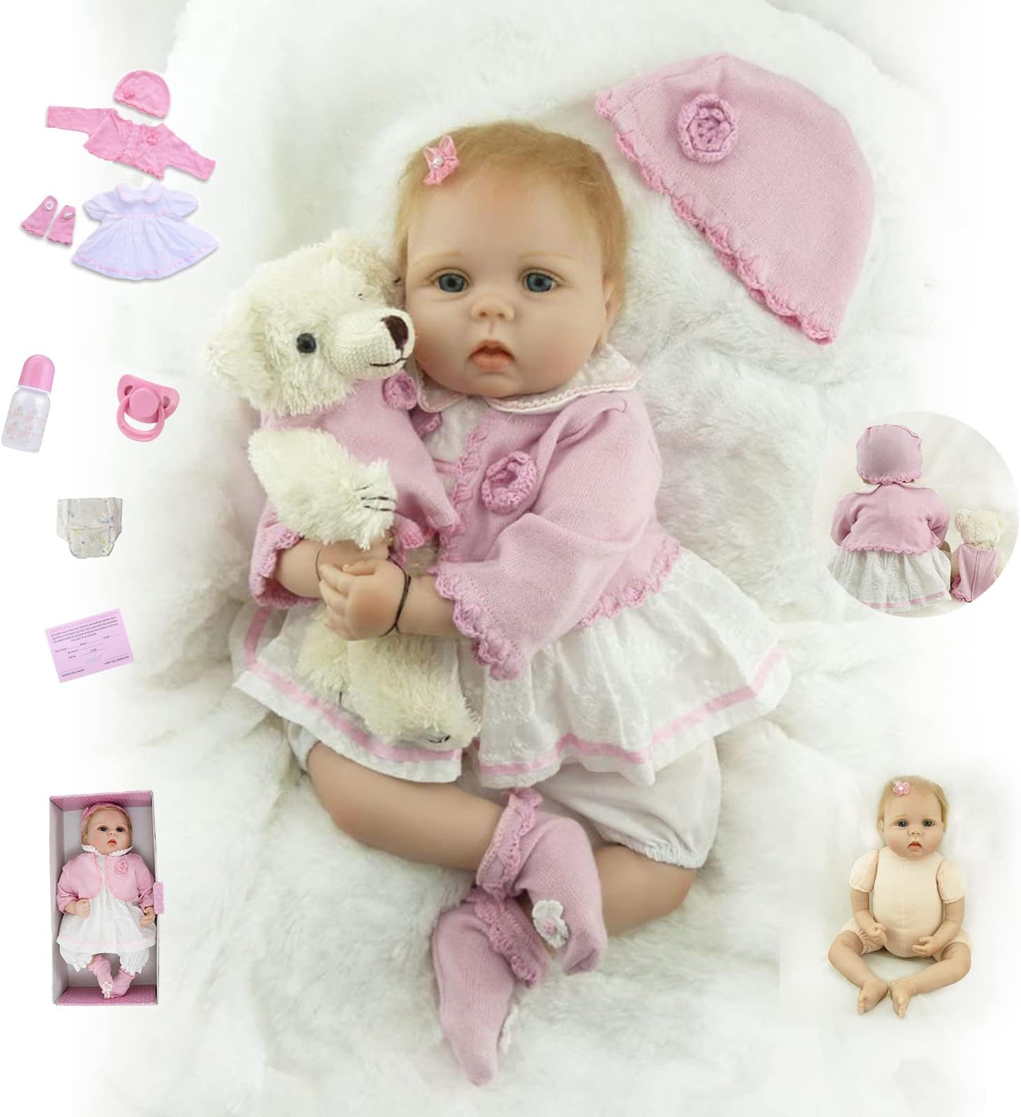 SYP Reborn Dolls 22 Inch 55cm Reborn Dolls Girl Realistic Soft Silicone ...