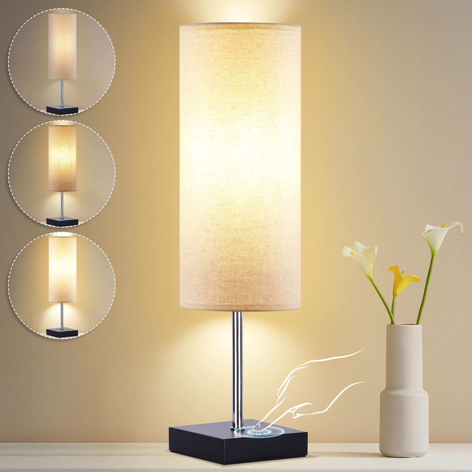 AVV Cordless Table Lamp, 5000mAh Battery Operated Lamp for Night Stand ...