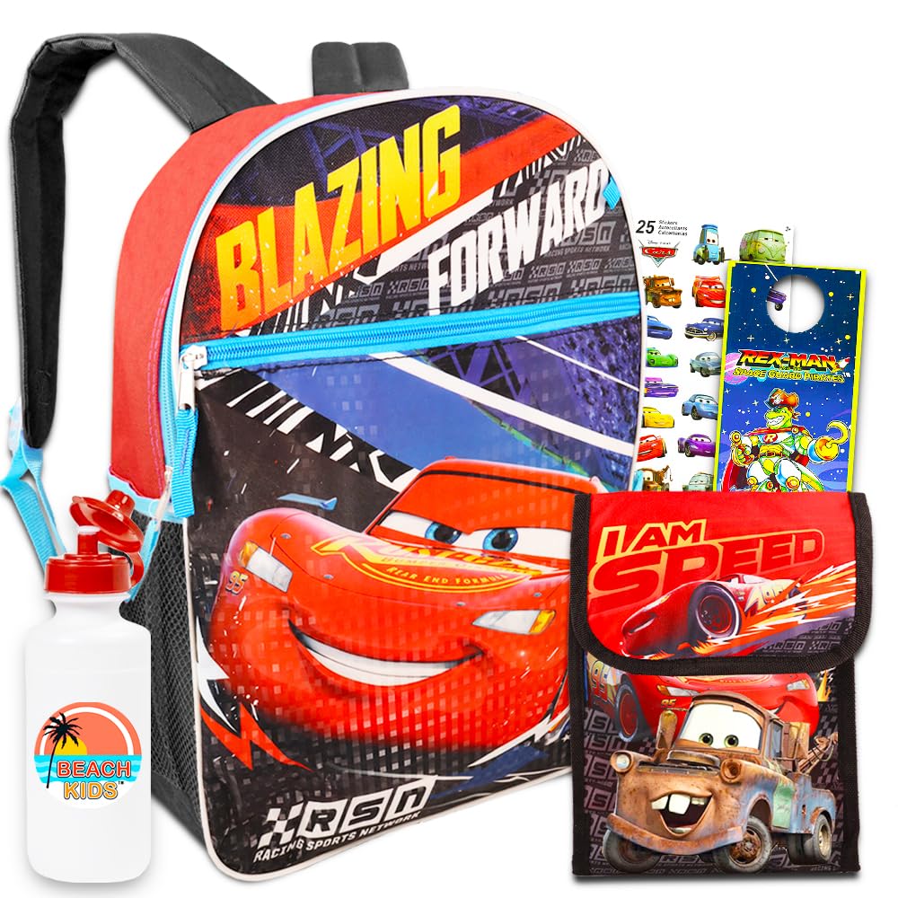 Amazon.com: Disney Cars Backpack and Lunch Box School Set for Boys Kids ...