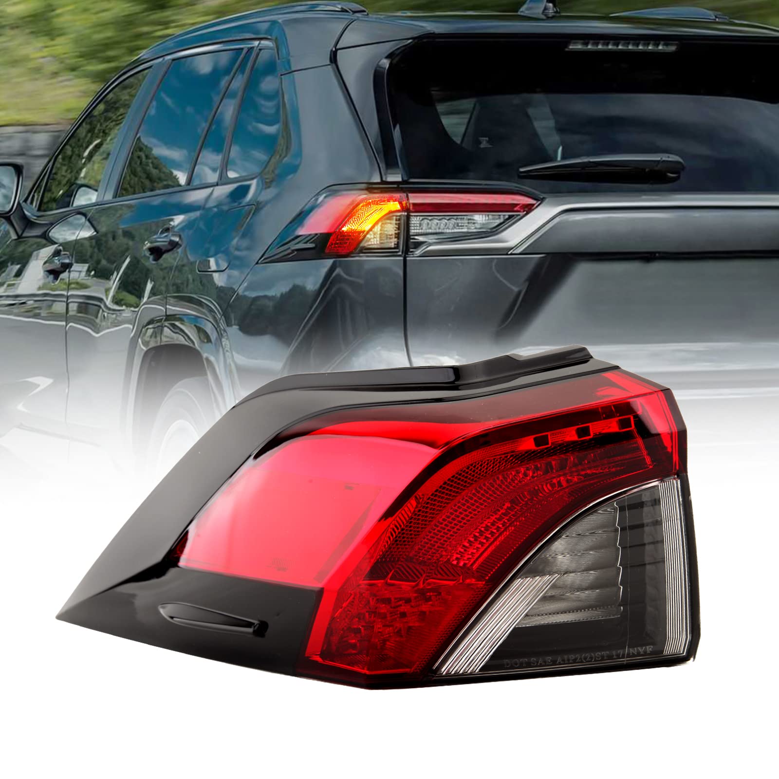 Clidr Tail Light for Toyota RAV4 2019 2020 2021 Outer Rear Brake Lamp ...