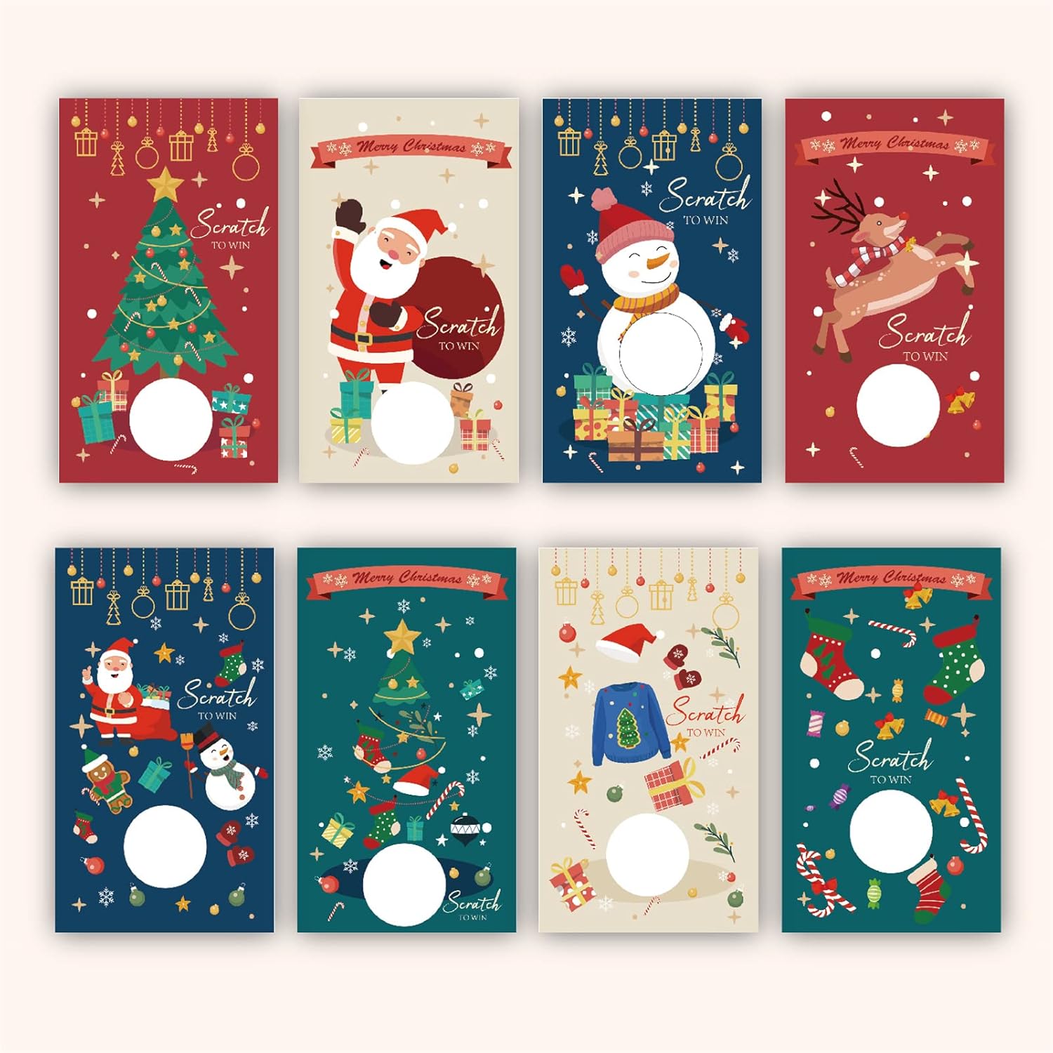 CRASPIRE 120 Sets Scratch Off Cards with Scratch Off Stickers Merry ...