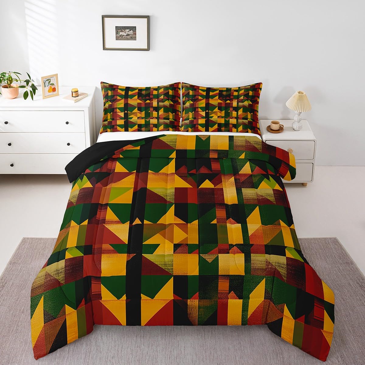 Amazon.com: Kwanzaa King Comforter Set Tribal Heritage Holiday Bedding ...