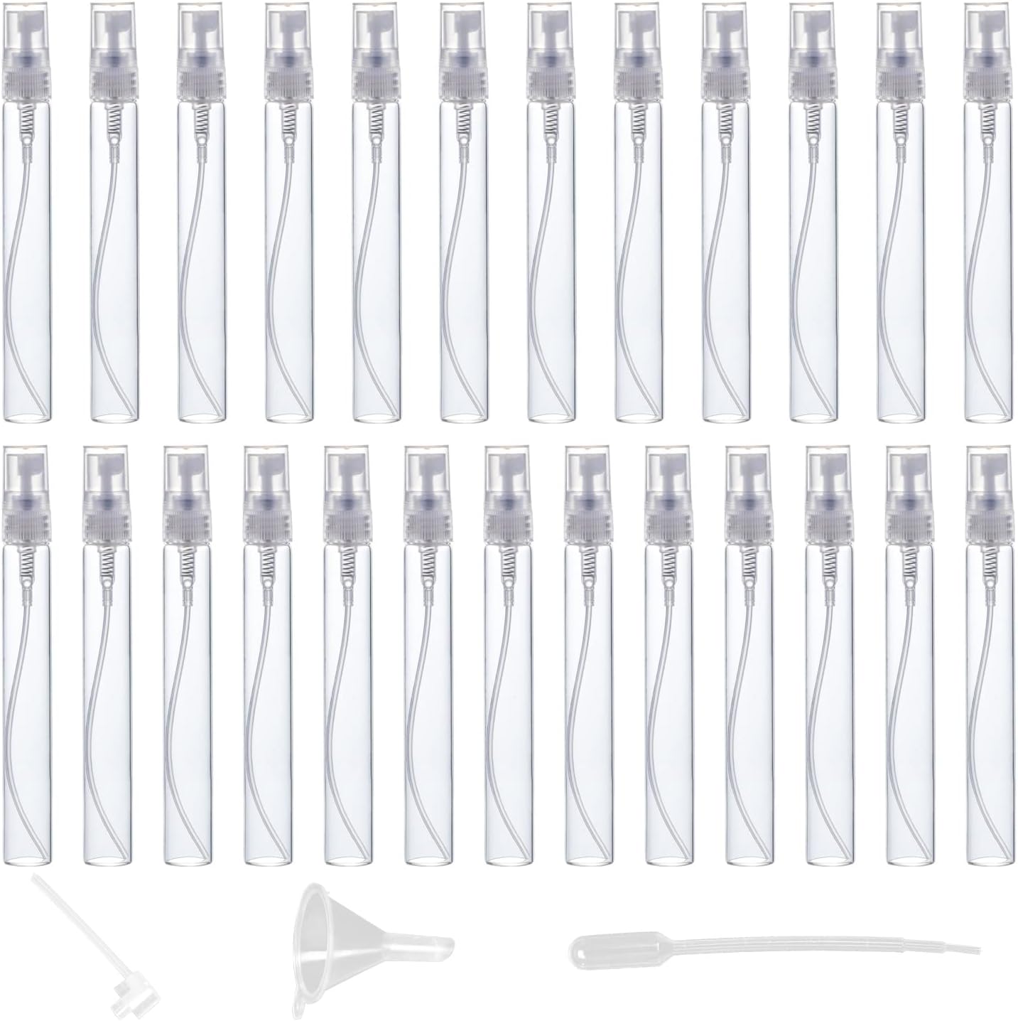 Amazon.com: 30Pcs 10ml/0.34 Oz Portable Refillable Clear Glass Empty ...