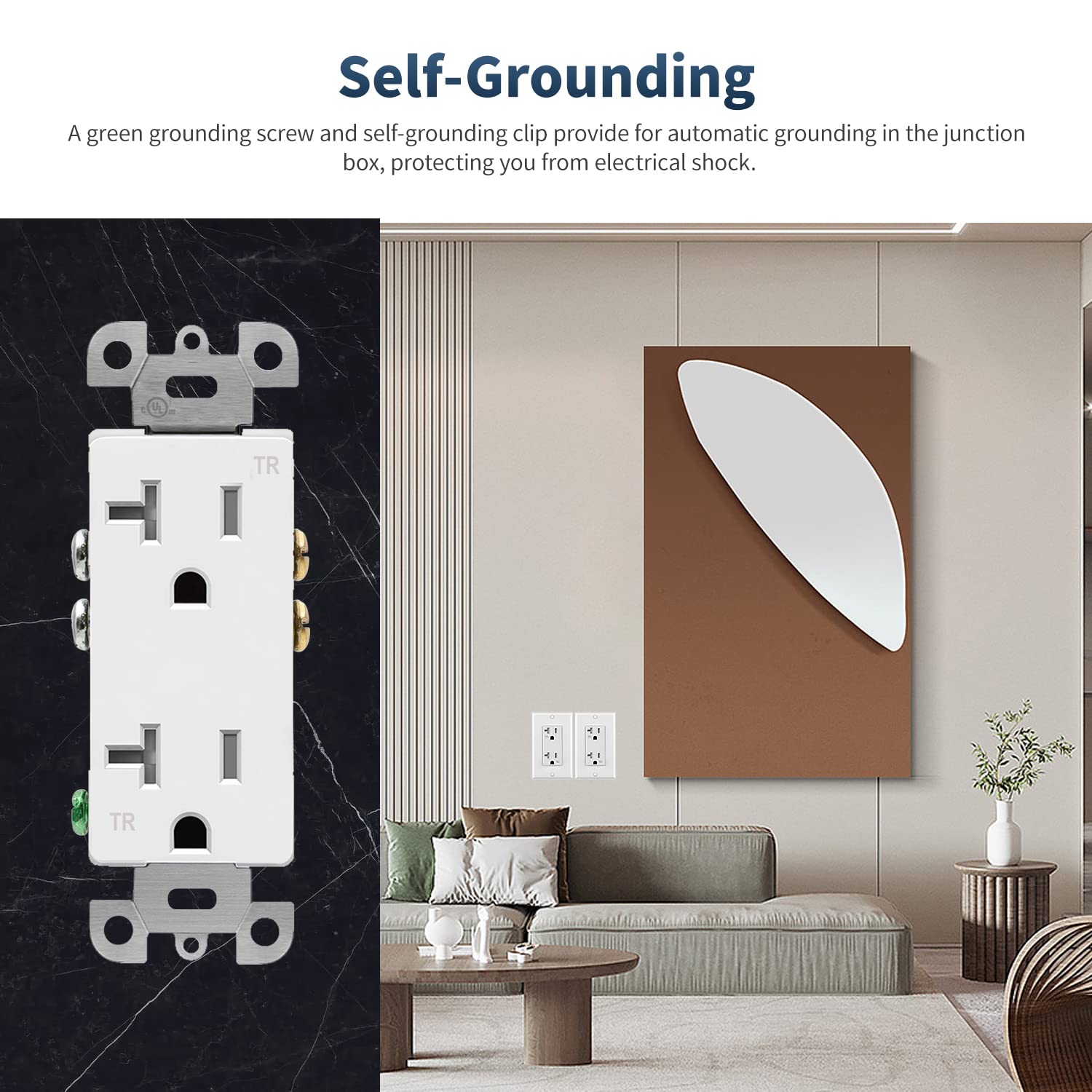 Snapklik.com : Outlet Socket, Decora Duplex Receptacle, 20 Amp, 125 ...