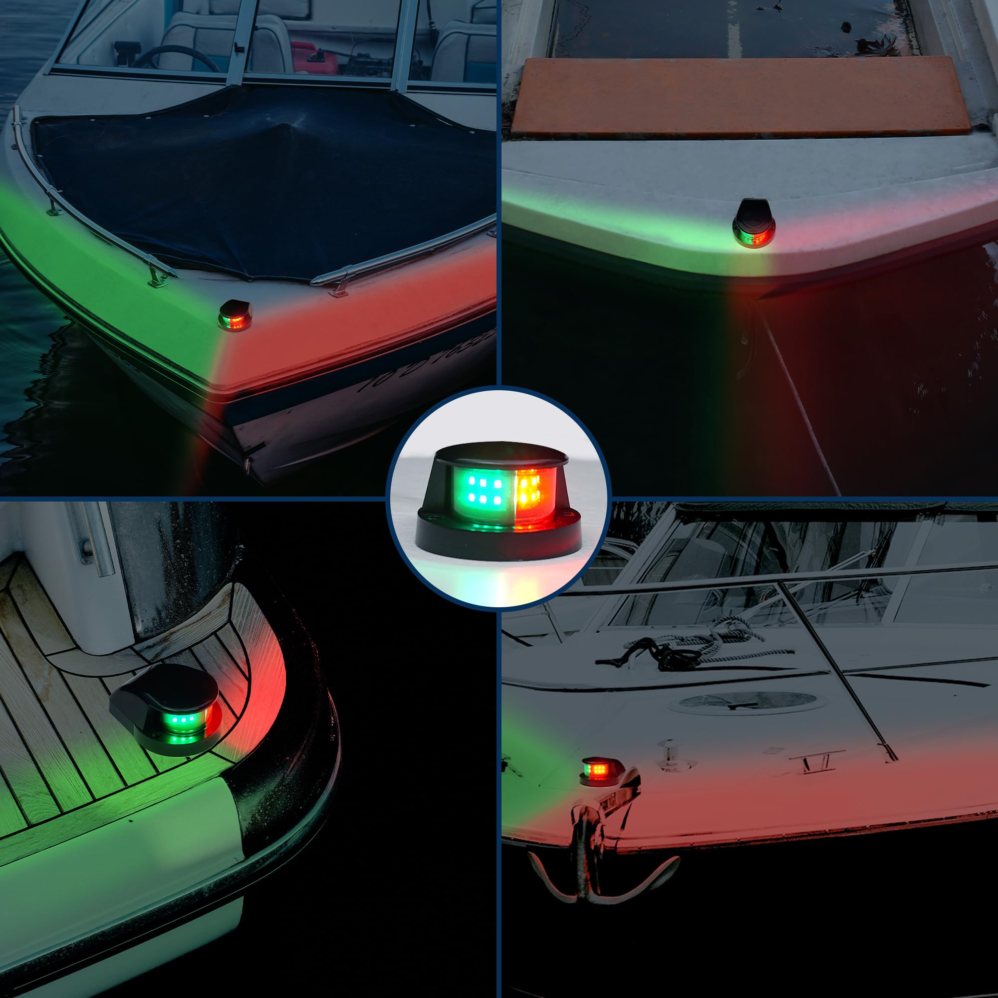 Boat Bow Lights Boaton Marine LED Navigation Lights - No-Drill Adhesive ...