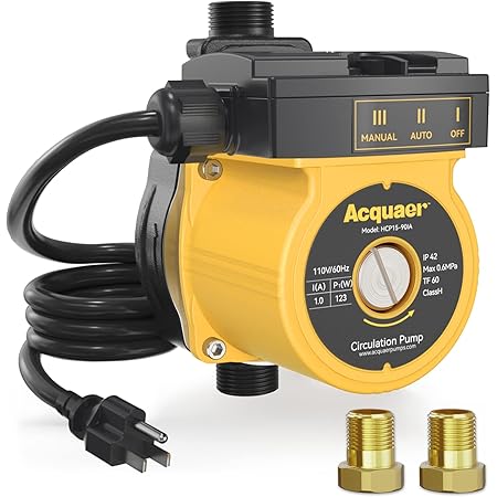 VEVOR Hot Water Recirculating Pump, 93W 110V Water Circulator Pump, Automatic Start Circulating ...