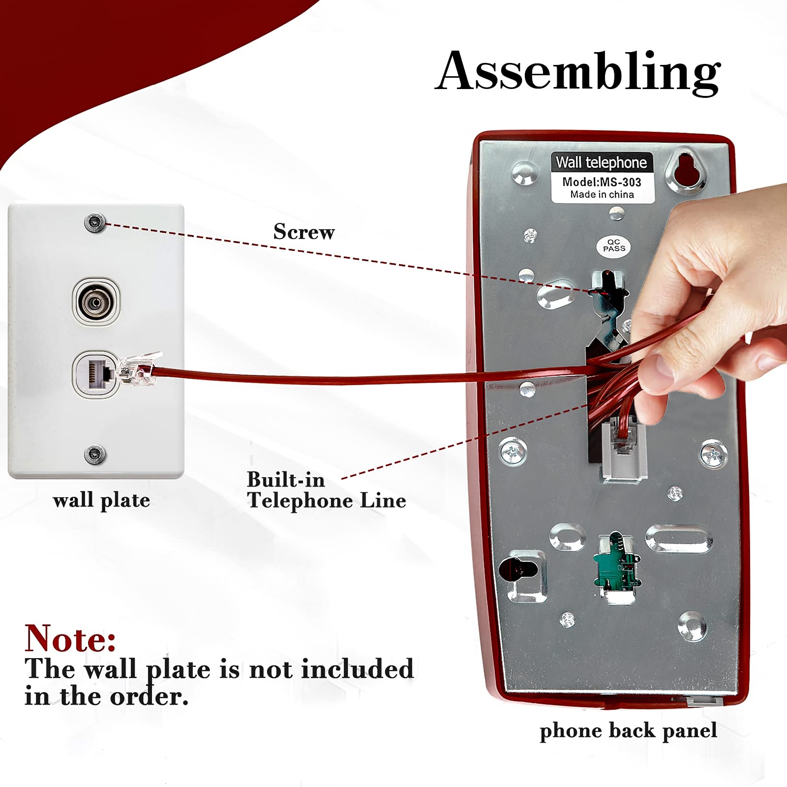Snapklik.com : Retro Wall Phone, Sentno Vintage Wall Mounted Phones For ...