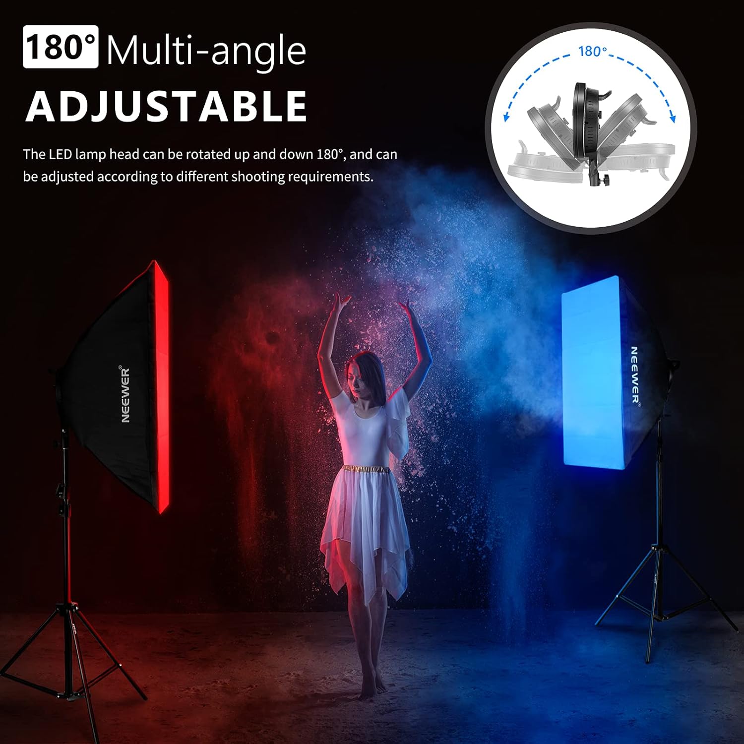 Neewer RGB LED Softbox Lighting Kit: 2-Pack Dimmable Nepal | Ubuy