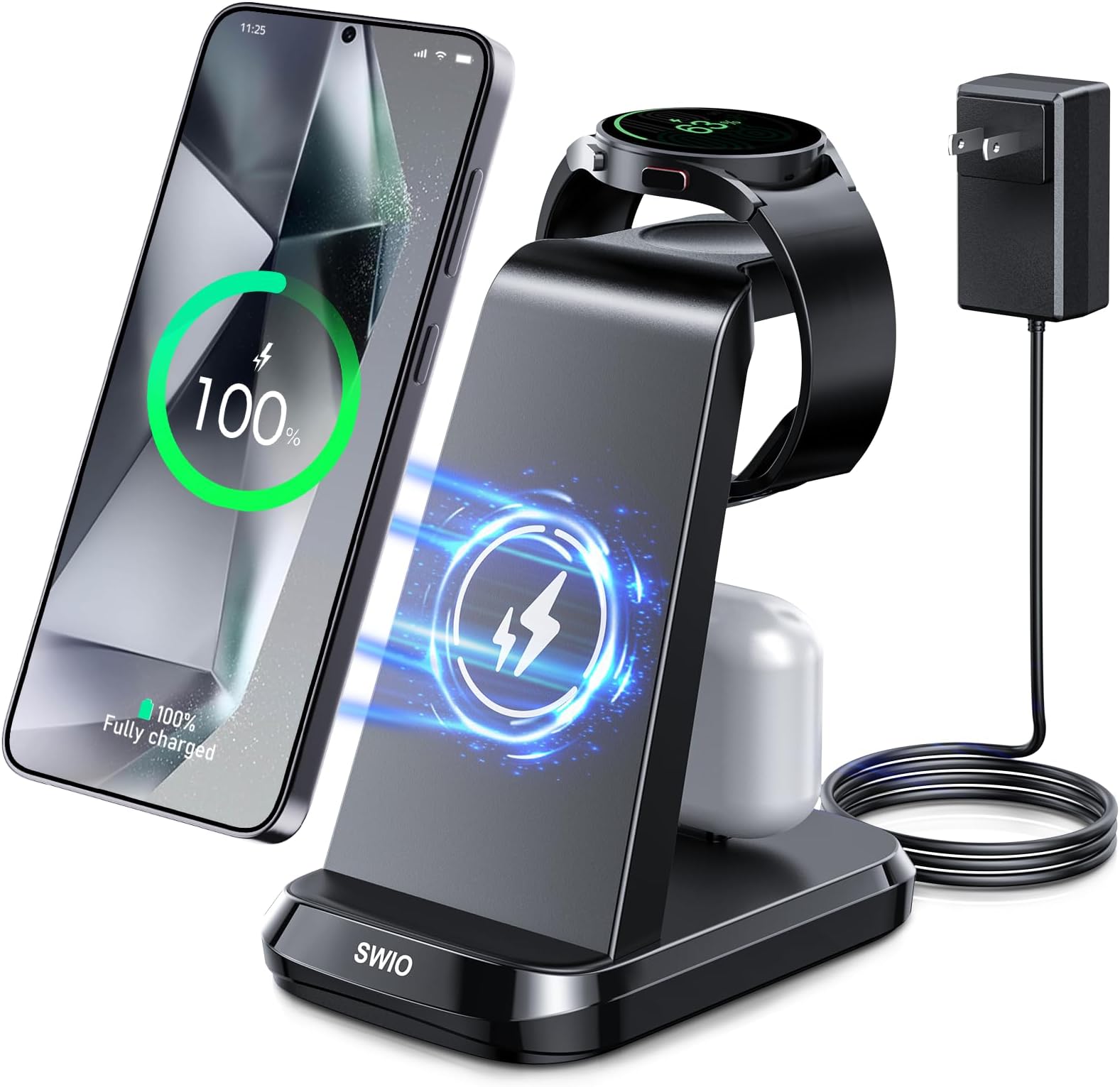 Amazon.com: 15W Samsung S25 Wireless Charger Fast Charging Stand for ...