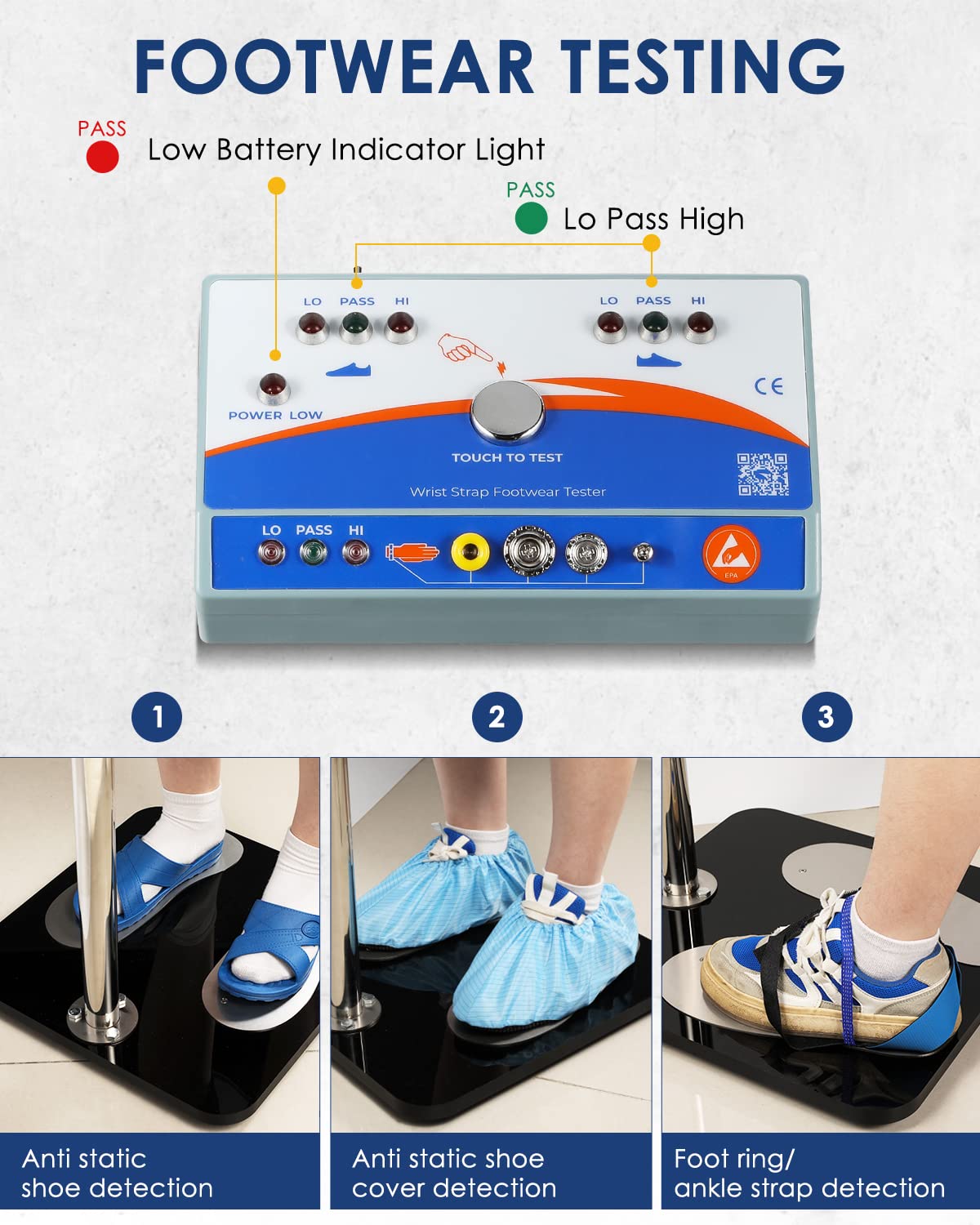 Snapklik.com : Hanchen Wrist Strap Tester Antistatic Foot Strap Tester ...