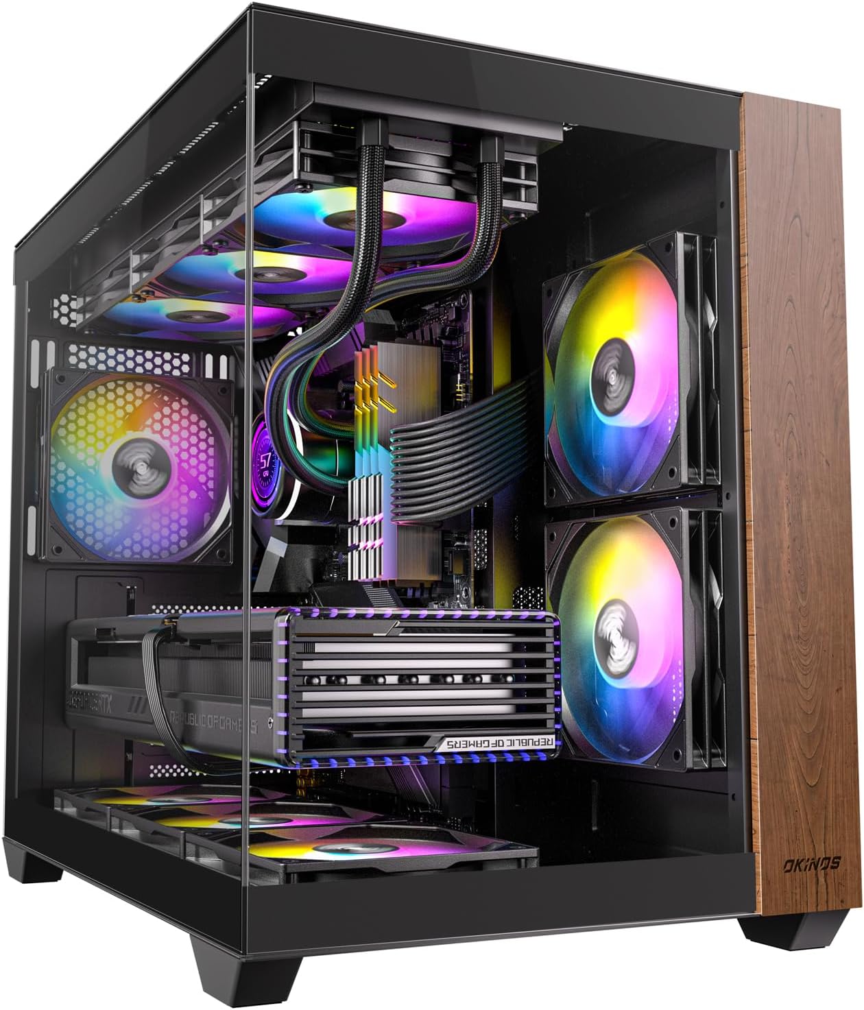 Amazon.com: SAMA V Nature Mid Tower PC Case with Genuine Walnut Wood ...