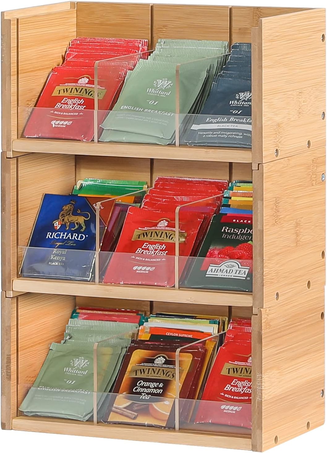 Amazon.com: MyGift 3 Tier Tea Bag Holder Shabby White Washed Solid Wood ...