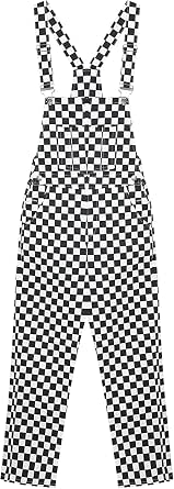 Amazon.com: KACAOAC Women's Classic Checkered Bib Overalls Cotton Wide ...