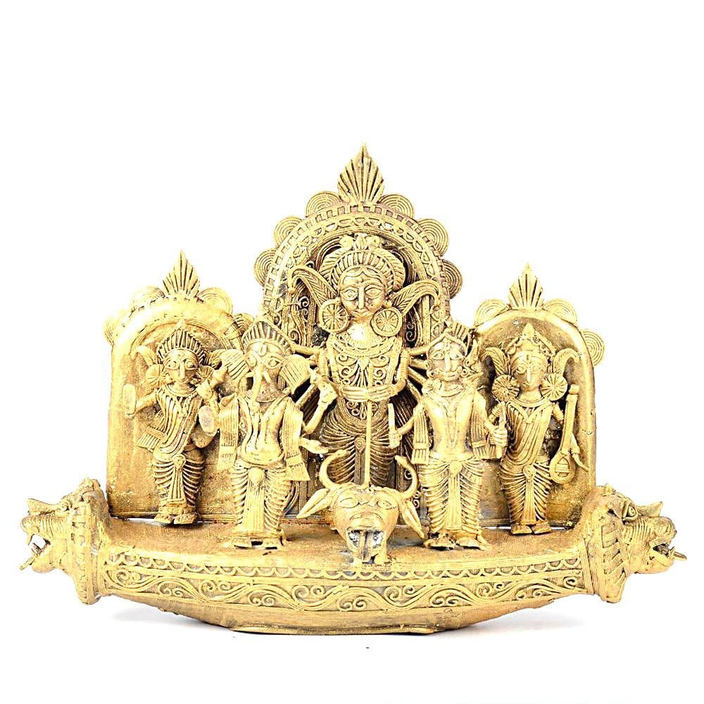 Buy Dhokra Crafted Durga On Boat Showpiece Online at Low Prices in ...