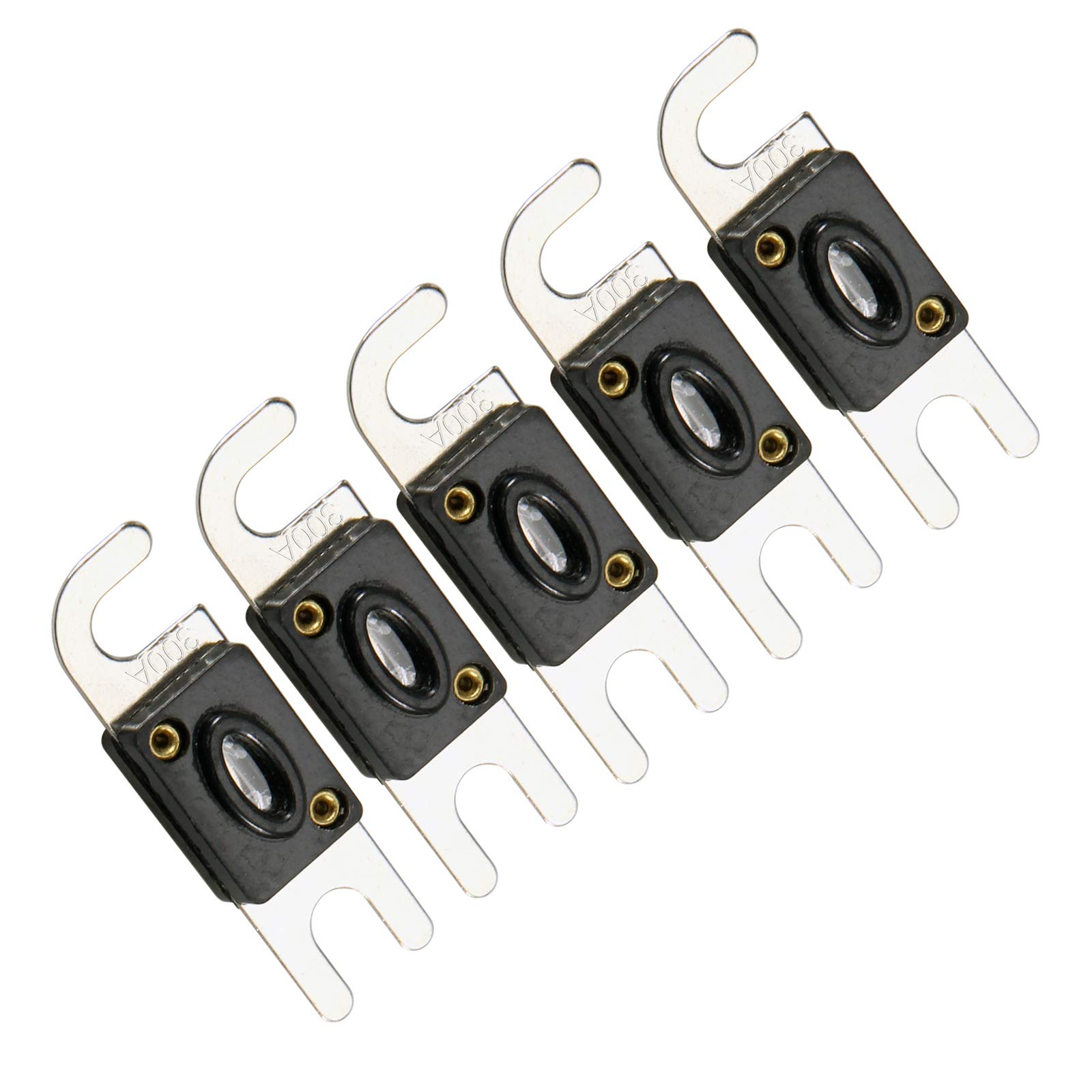 Snapklik.com : 5 Pack MANL-300A Mini ANL AFL AFC 300 Amp Silver Plated Fuse