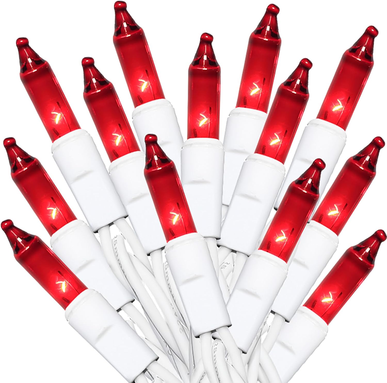 Amazon.com: MULTI-SPARKING Red Christmas String Lights - 35 Count ...