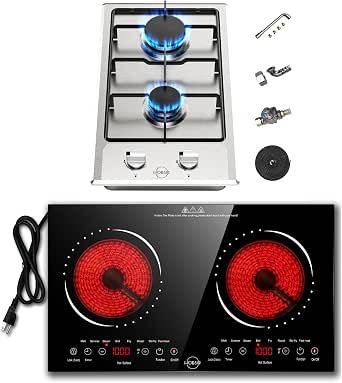 Amazon.com: Hobsir Hob 24Inch 2 Burner Electric Cooktop with 2 Burner ...