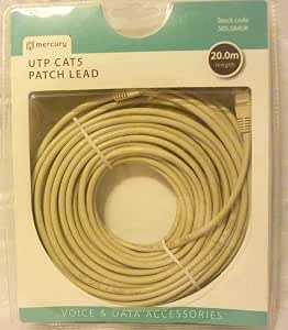 UTP Network patch lead, RJ45 to RJ45, 20.0m - Blister: Amazon.co.uk ...
