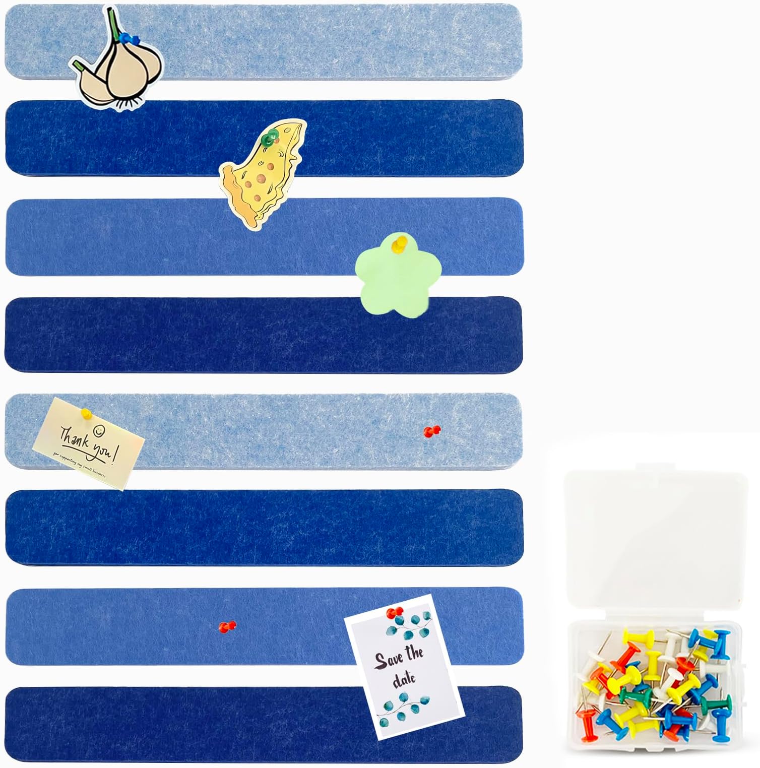 Amazon.com : 8 Pcs Blue Felt Pin Board Bar Strips Bulletin Board ，Self ...