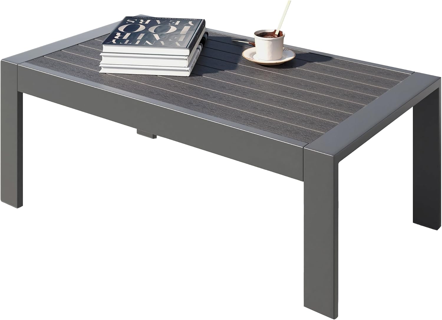 Amazon.com : All-Weather Aluminum Outdoor Coffee Table, Modern Coffee ...