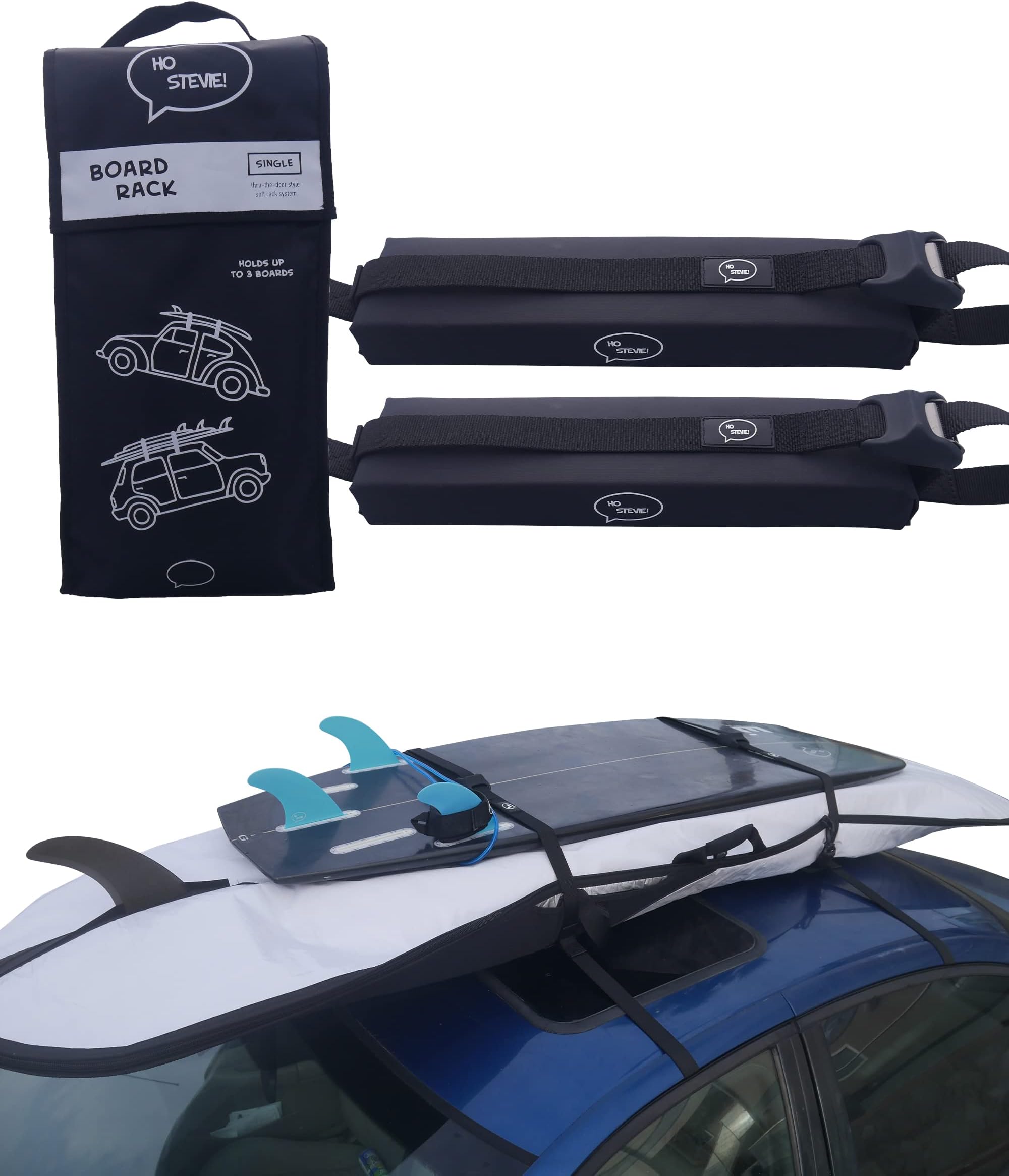 Amazon.com: Ho Stevie! Surfboard Car Roof Rack Padded System (Holds Up ...