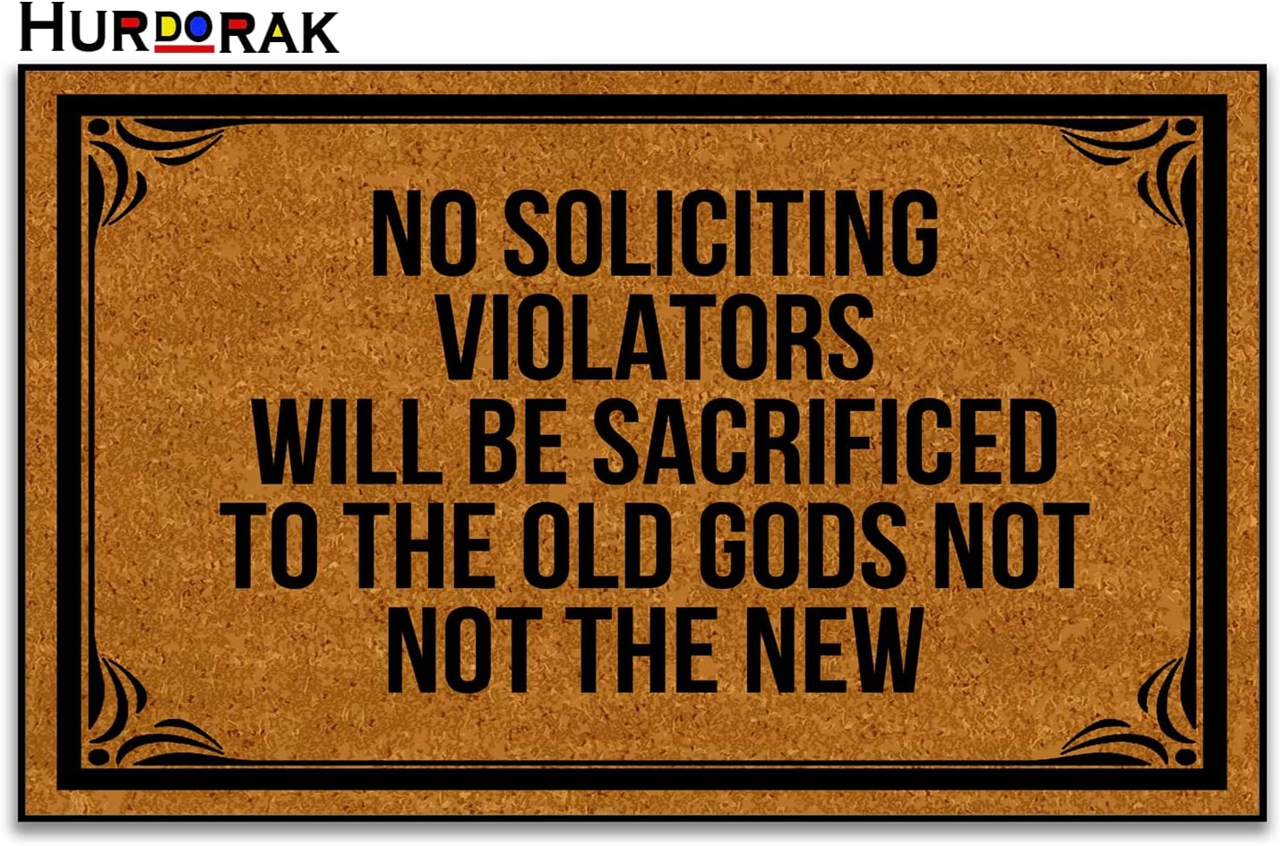 Amazon.com: Hurdorak Doormat No Soliciting Violators Will Be Sacrificed ...