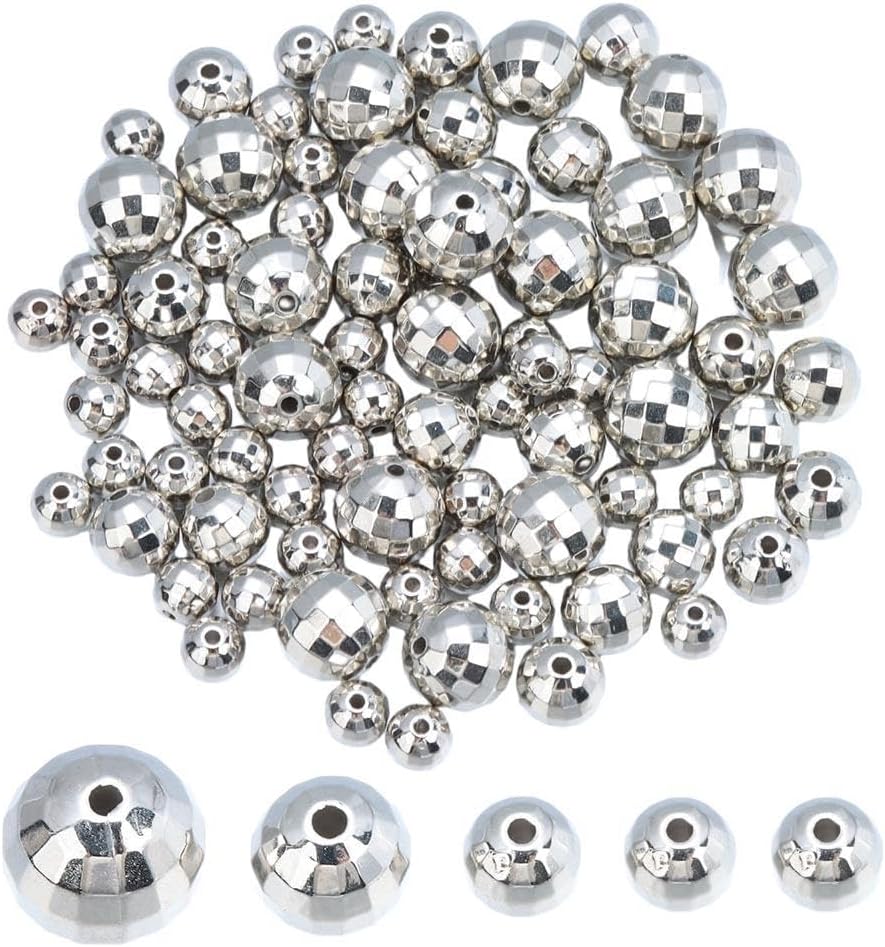 Amazon.com: 50PCS 16mm Acrylic Beads Colorful Disco Ball Beads Ab Color ...