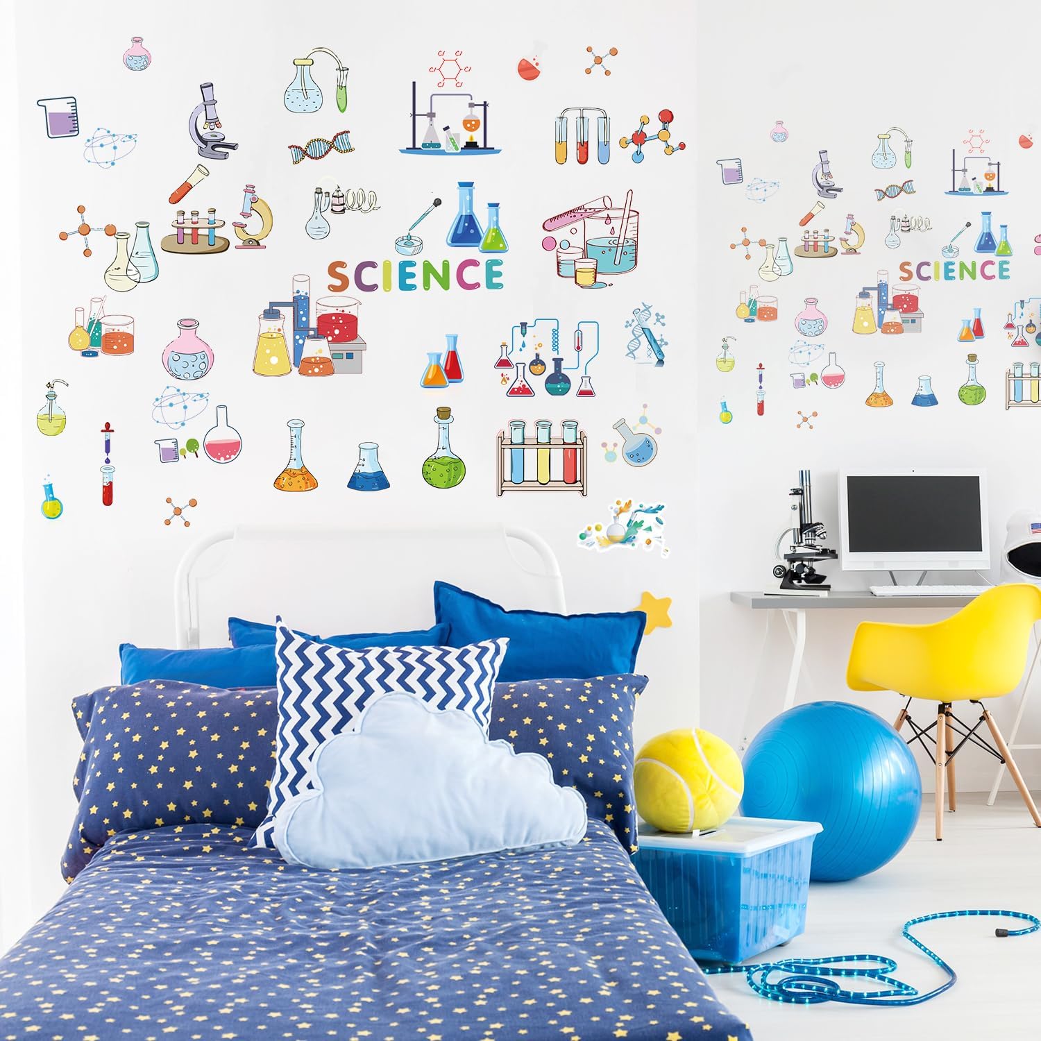 Amazon.com: HUREWA Colorful Classroom Science Laboratory Wall Decal ...